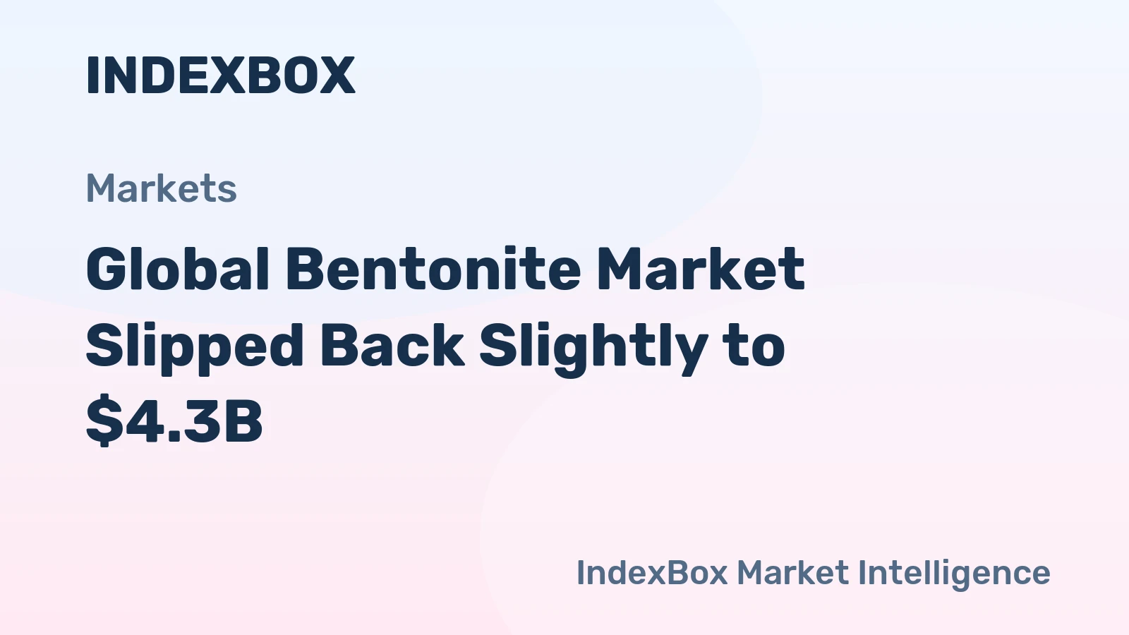 Global Bentonite Market Slipped Back Slightly to $4.3B