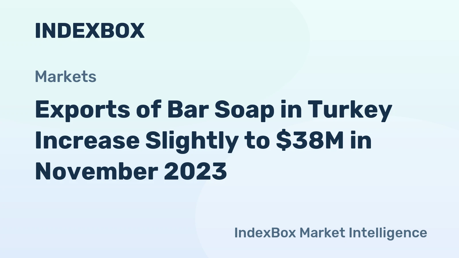 Exports of Bar Soap in Turkey Increase Slightly to $38M in November 2023