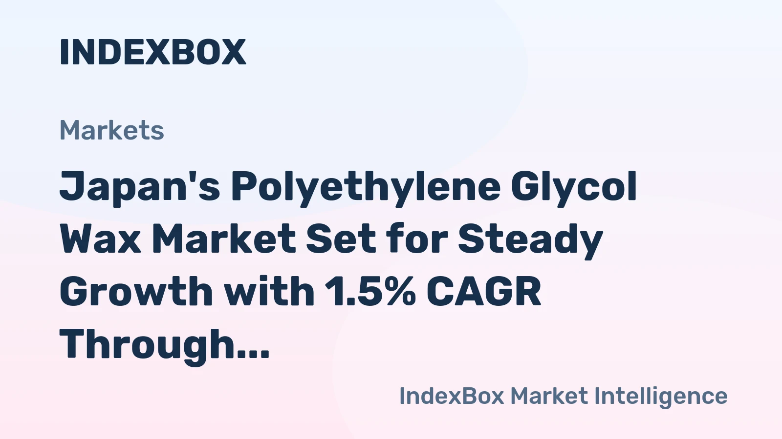 Japan's Polyethylene Glycol Wax Market Set for Steady Growth with 1.5% CAGR Through 2035