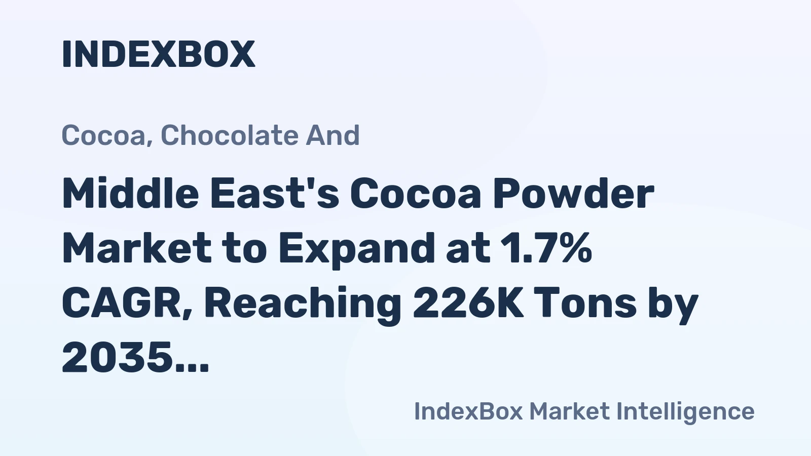 Middle East's Cocoa Powder Market to Expand at 1.7% CAGR, Reaching 226K Tons by 2035