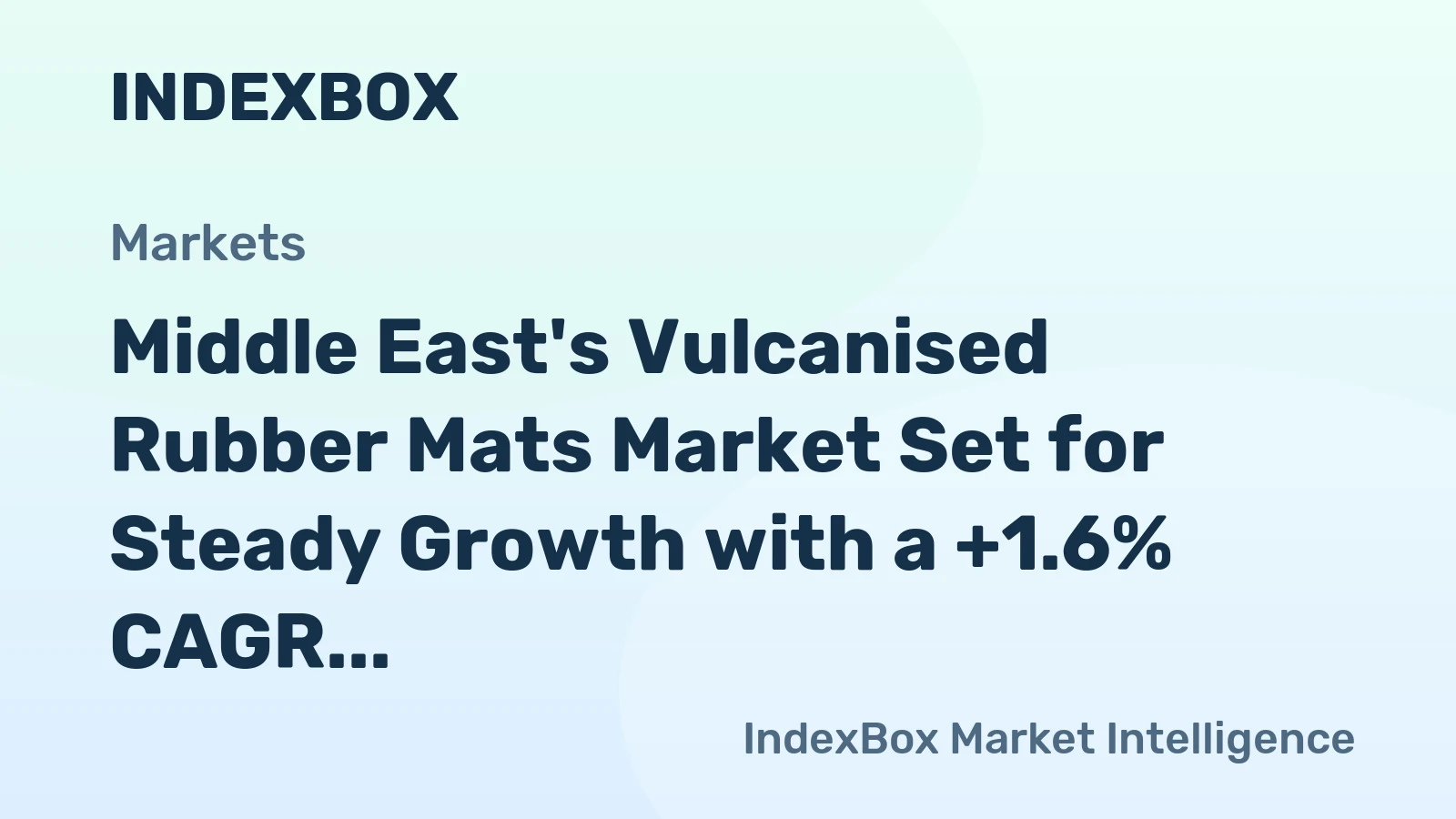 Middle East's Vulcanised Rubber Mats Market Set for Steady Growth with a +1.6% CAGR in Value