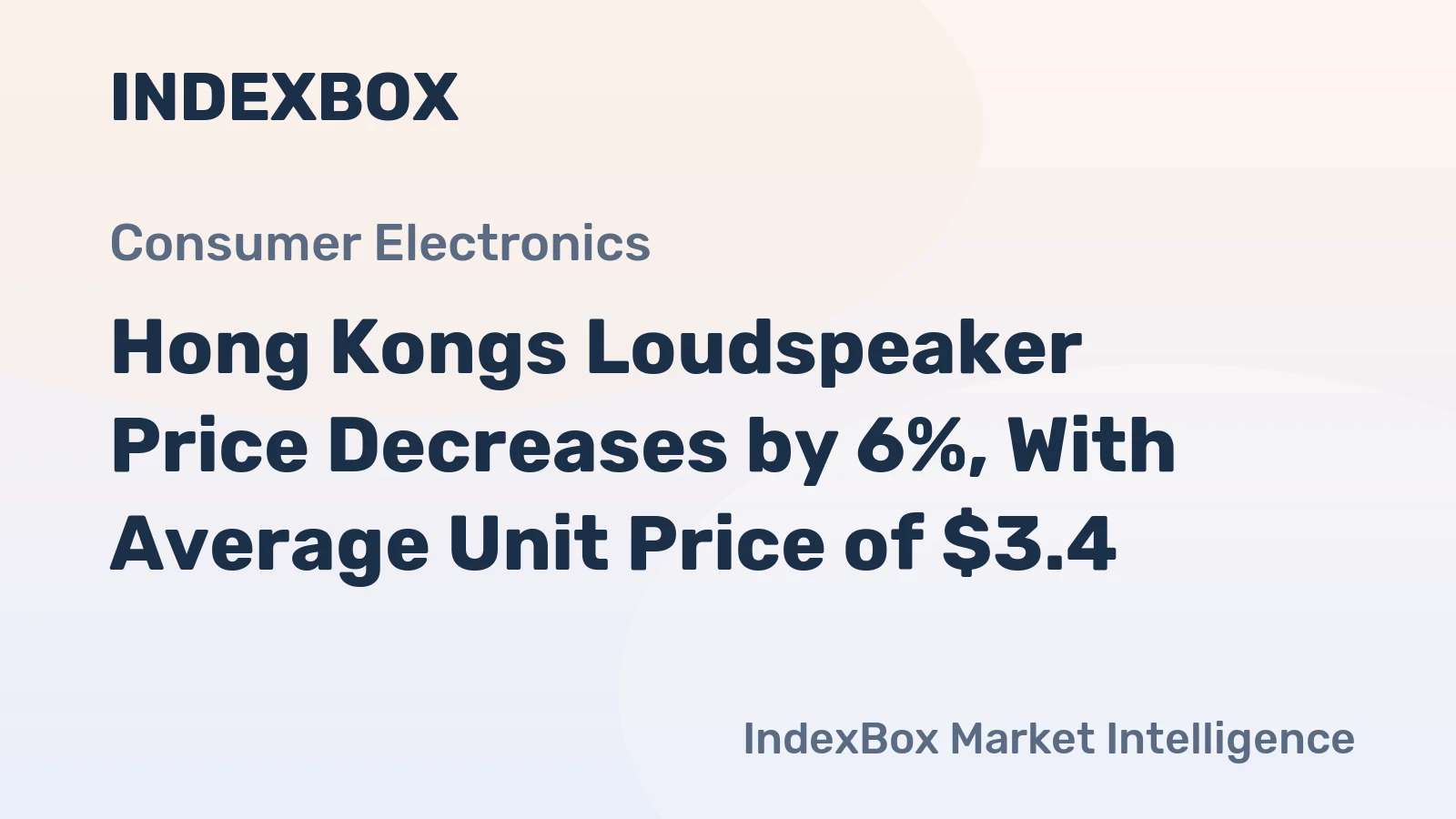 Hong Kongs Loudspeaker Price Decreases by 6%, With Average Unit Price of $3.4
