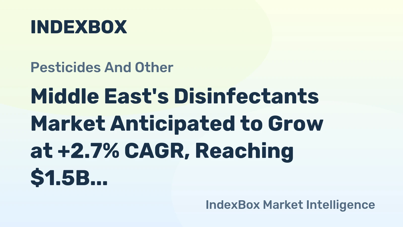 Middle East's Disinfectants Market Anticipated to Grow at +2.7% CAGR, Reaching $1.5B by 2035