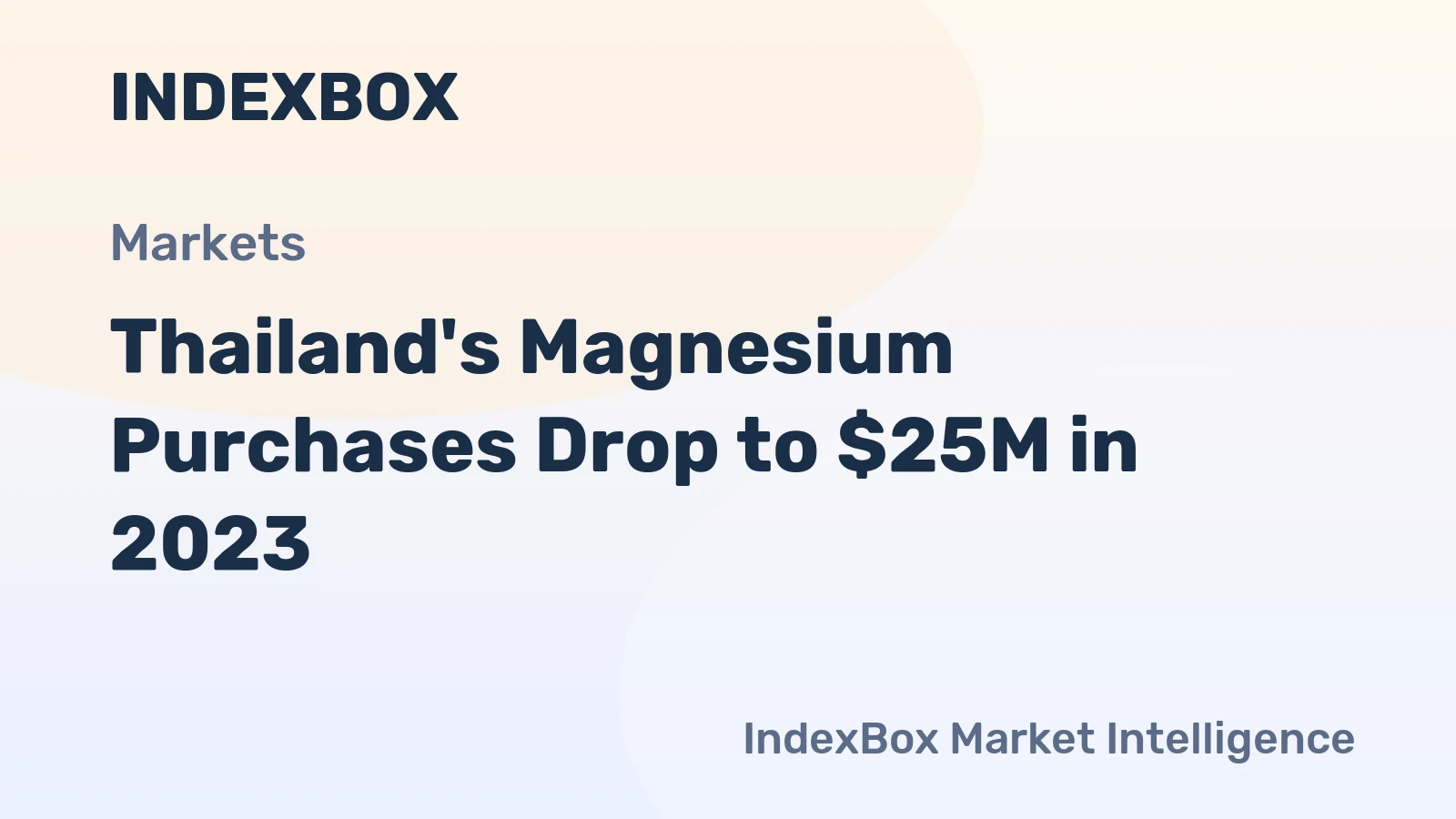 Thailand's Magnesium Purchases Drop to $25M in 2023