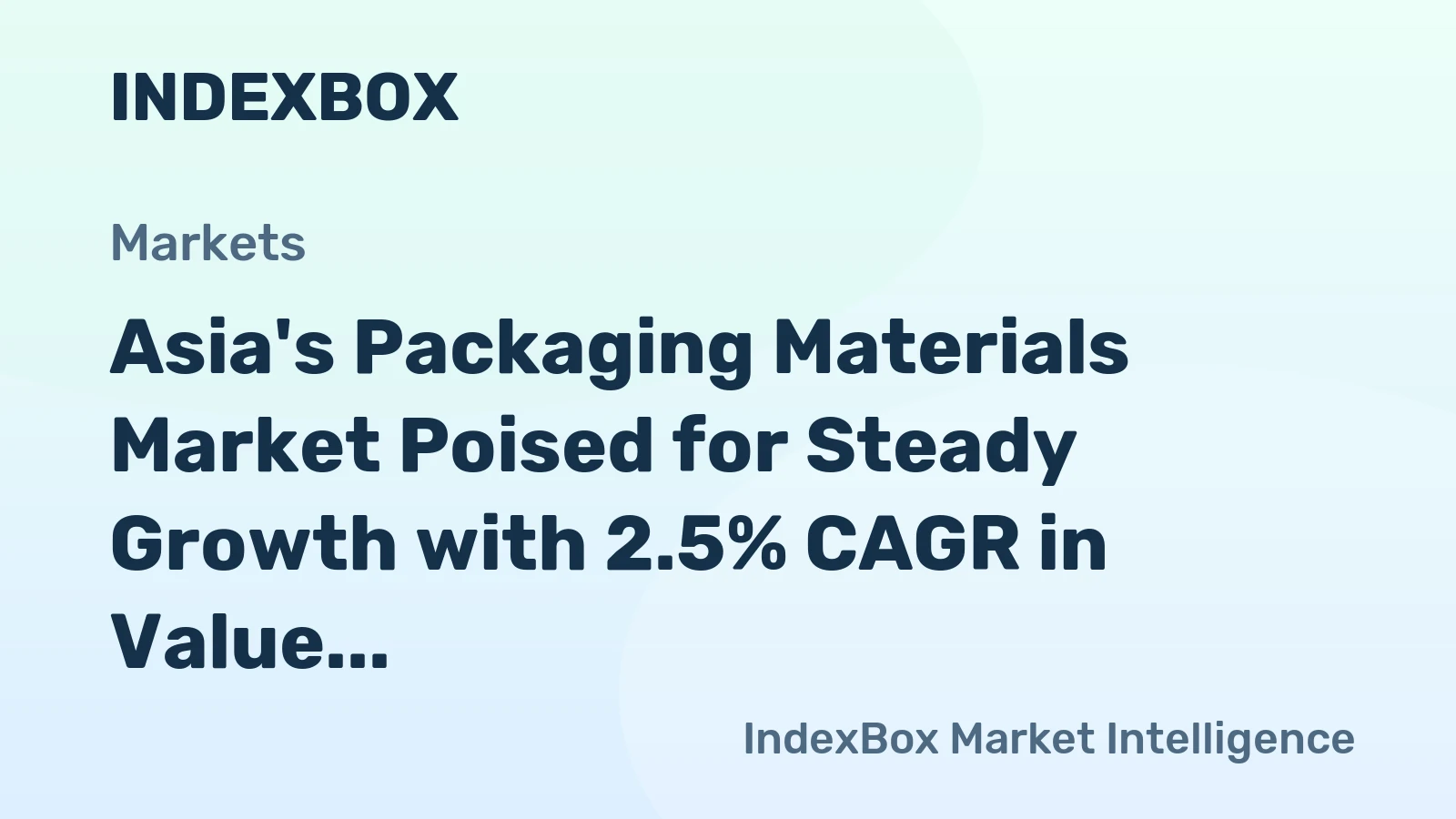 Asia's Packaging Materials Market Poised for Steady Growth with 2.5% CAGR in Value Through 2035