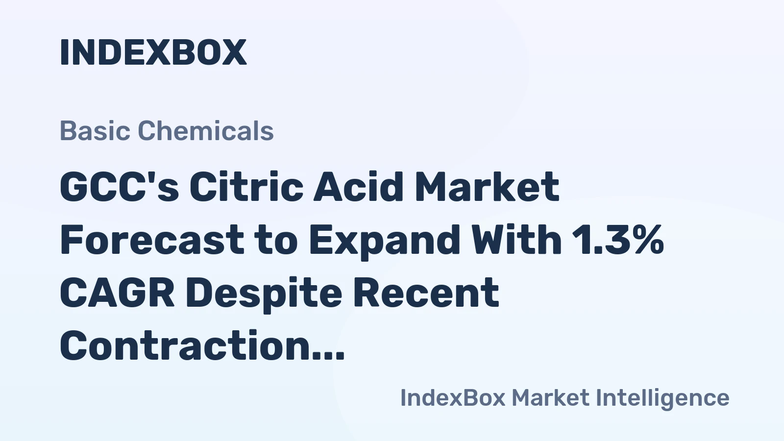 GCC's Citric Acid Market Forecast to Expand With 1.3% CAGR Despite Recent Contraction