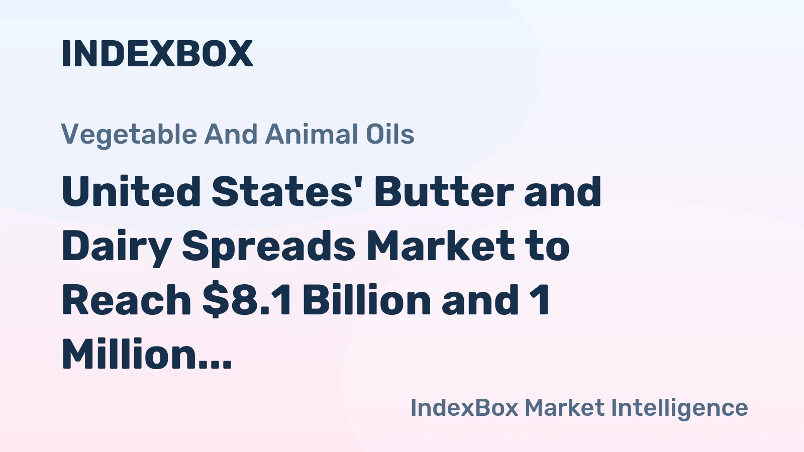 United States' Butter and Dairy Spreads Market to Reach $8.1 Billion and 1 Million Tons by 2035
