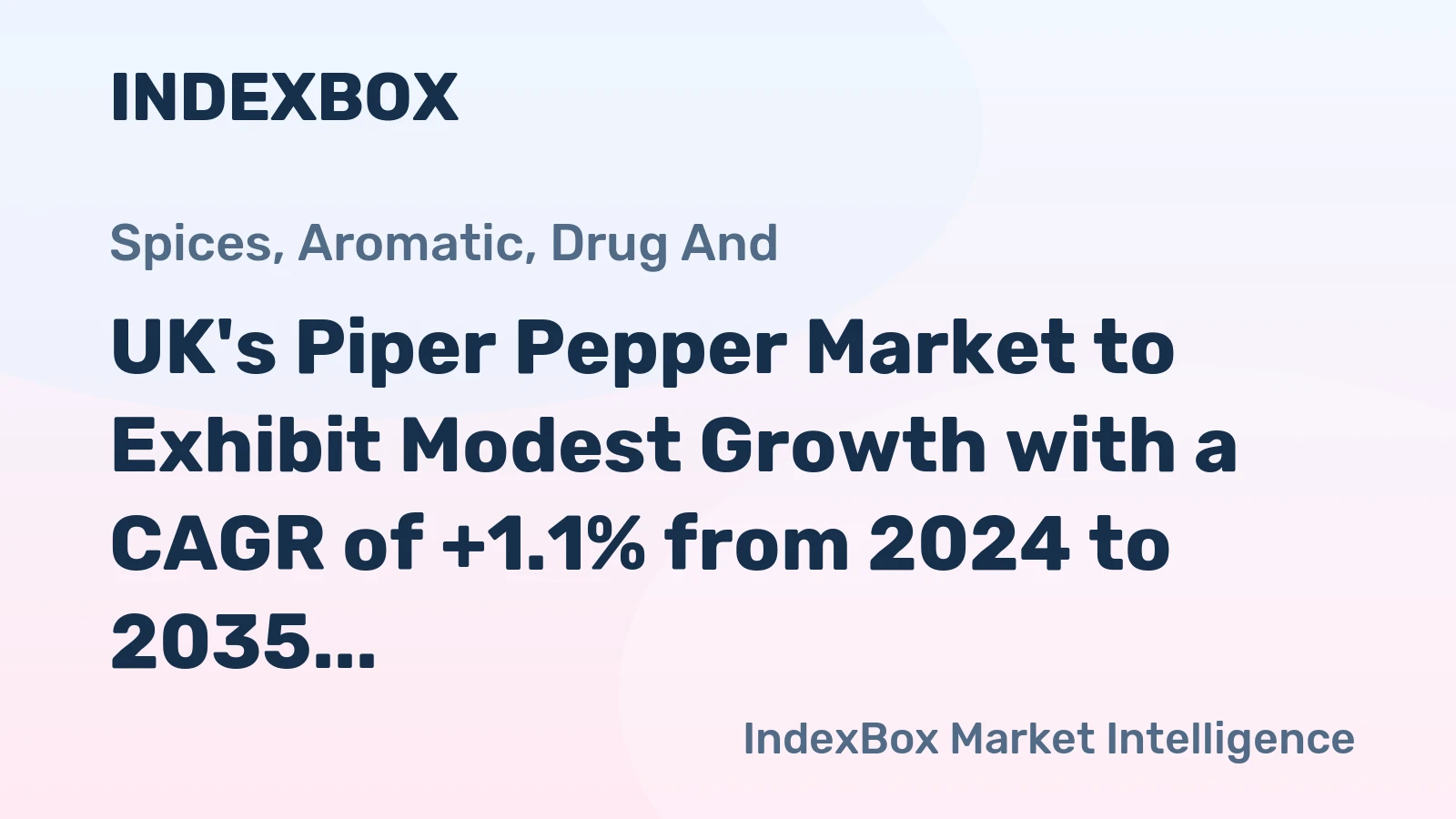 UK's Piper Pepper Market to Exhibit Modest Growth with a CAGR of +1.1% from 2024 to 2035