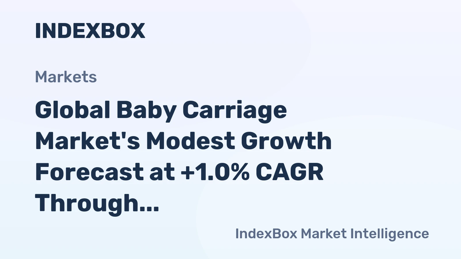 Global Baby Carriage Market's Modest Growth Forecast at +1.0% CAGR Through 2035