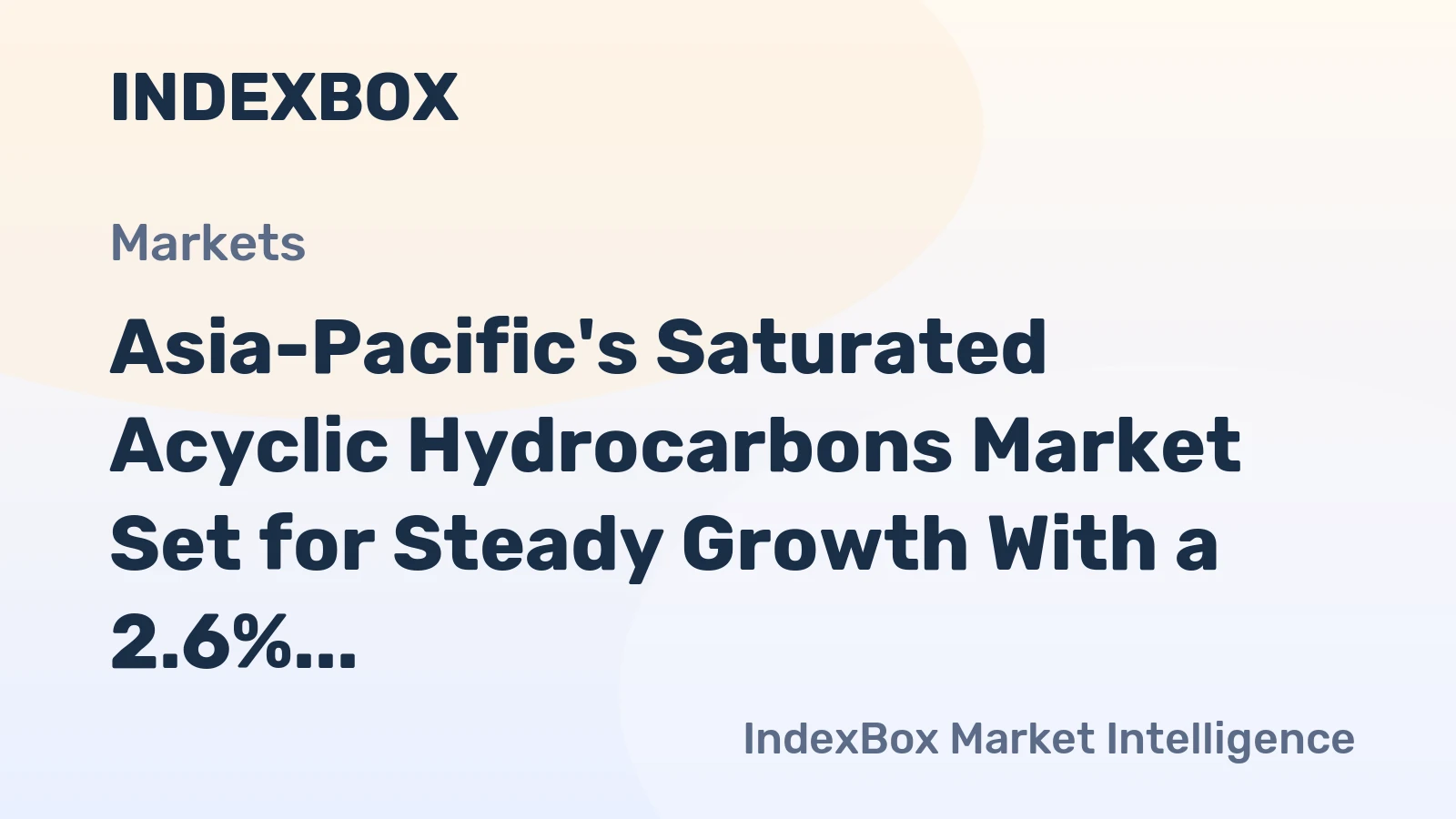 Asia-Pacific's Saturated Acyclic Hydrocarbons Market Set for Steady Growth With a 2.6% CAGR in Value Through 2035
