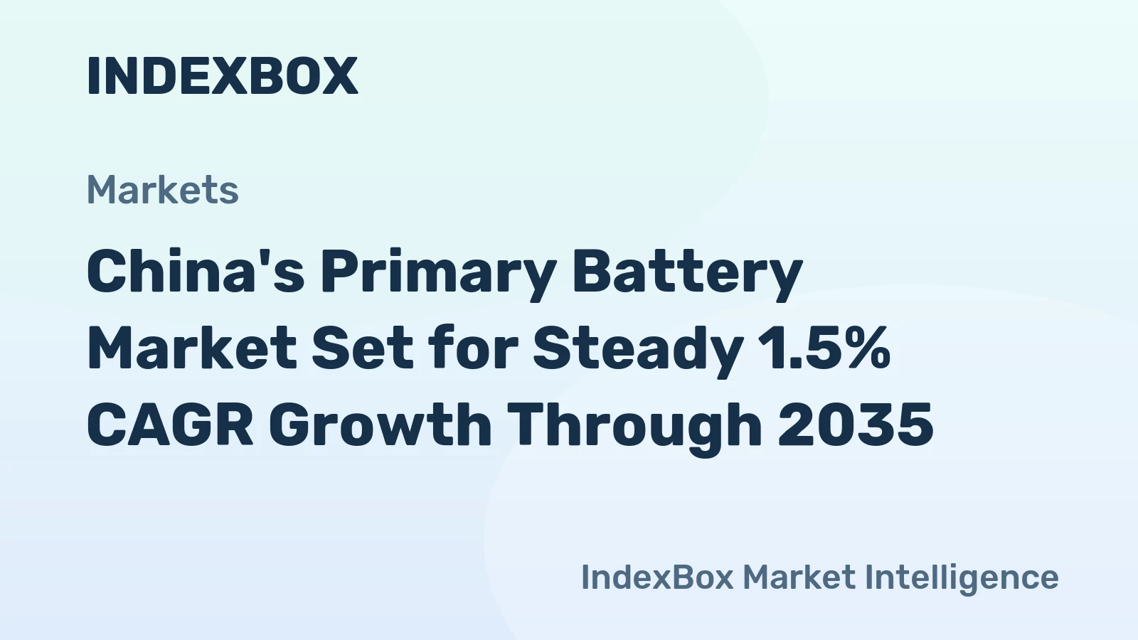 China's Primary Battery Market Set for Steady 1.5% CAGR Growth Through 2035