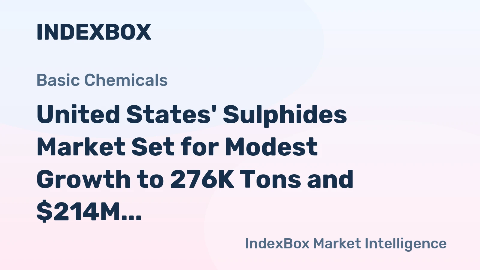 United States' Sulphides Market Set for Modest Growth to 276K Tons and $214M in Value