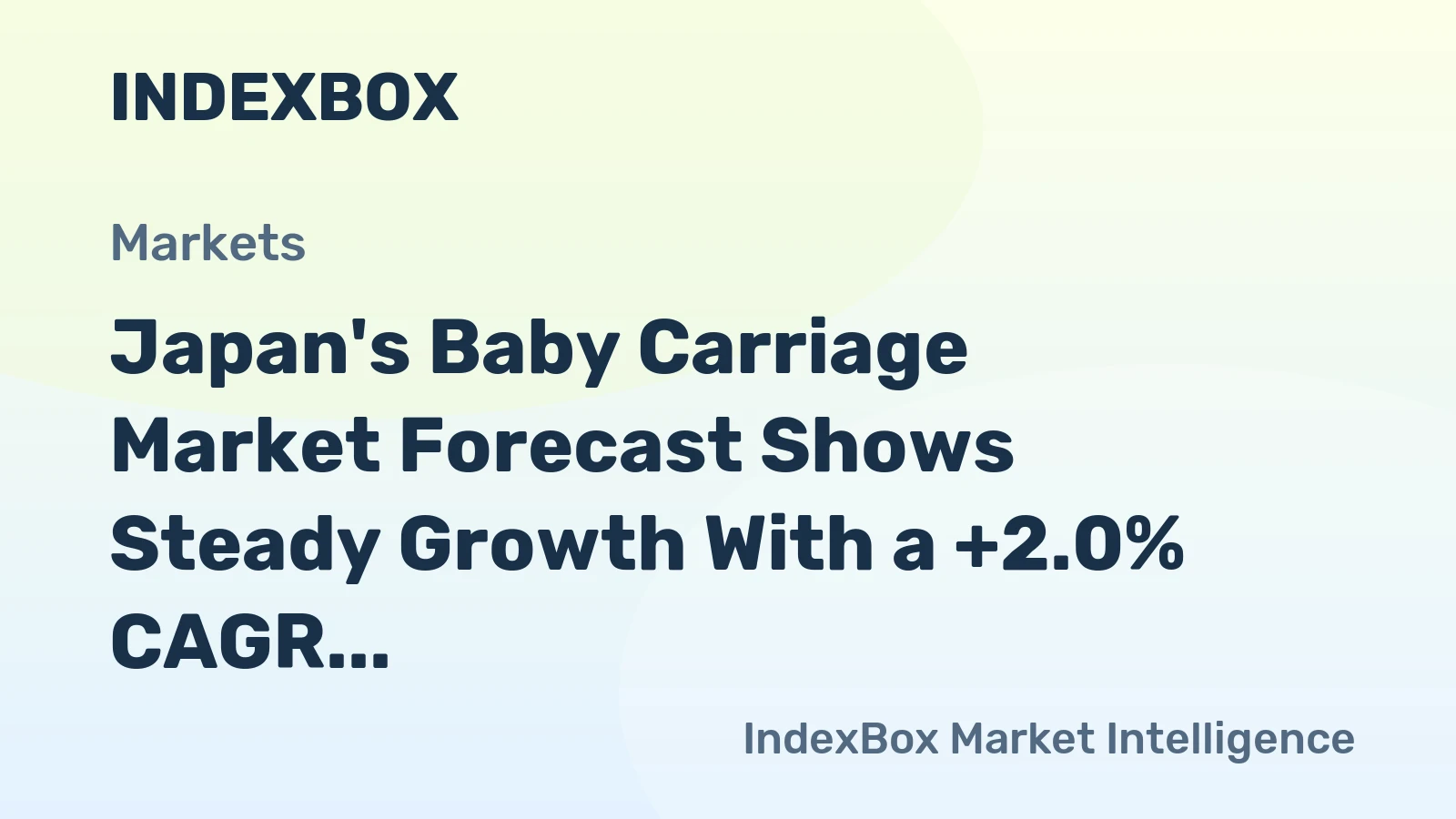 Japan's Baby Carriage Market Forecast Shows Steady Growth With a +2.0% CAGR