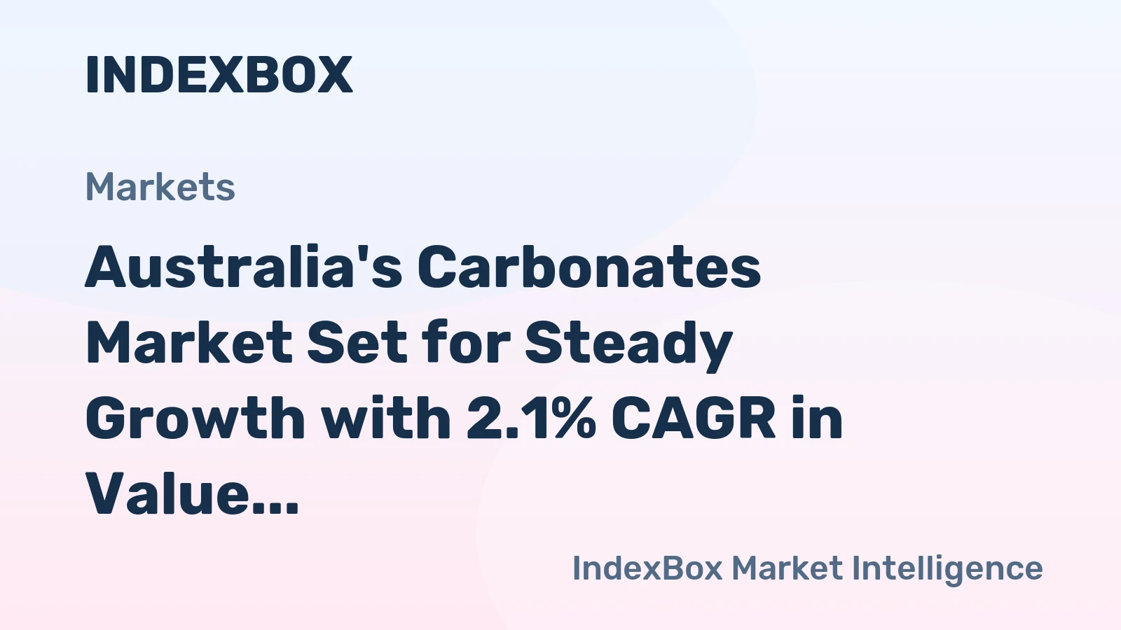 Australia's Carbonates Market Set for Steady Growth with 2.1% CAGR in Value Through 2035