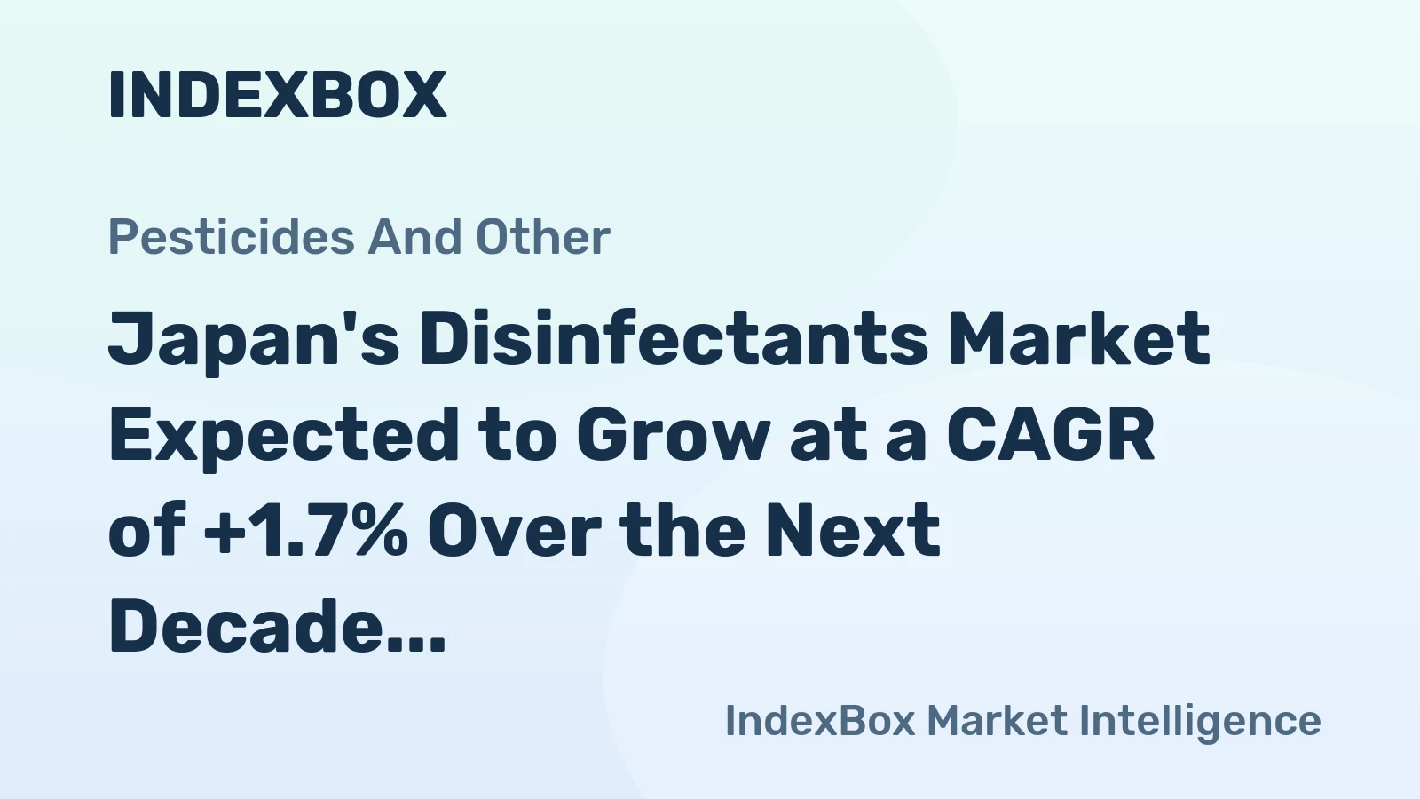 Japan's Disinfectants Market Expected to Grow at a CAGR of +1.7% Over the Next Decade