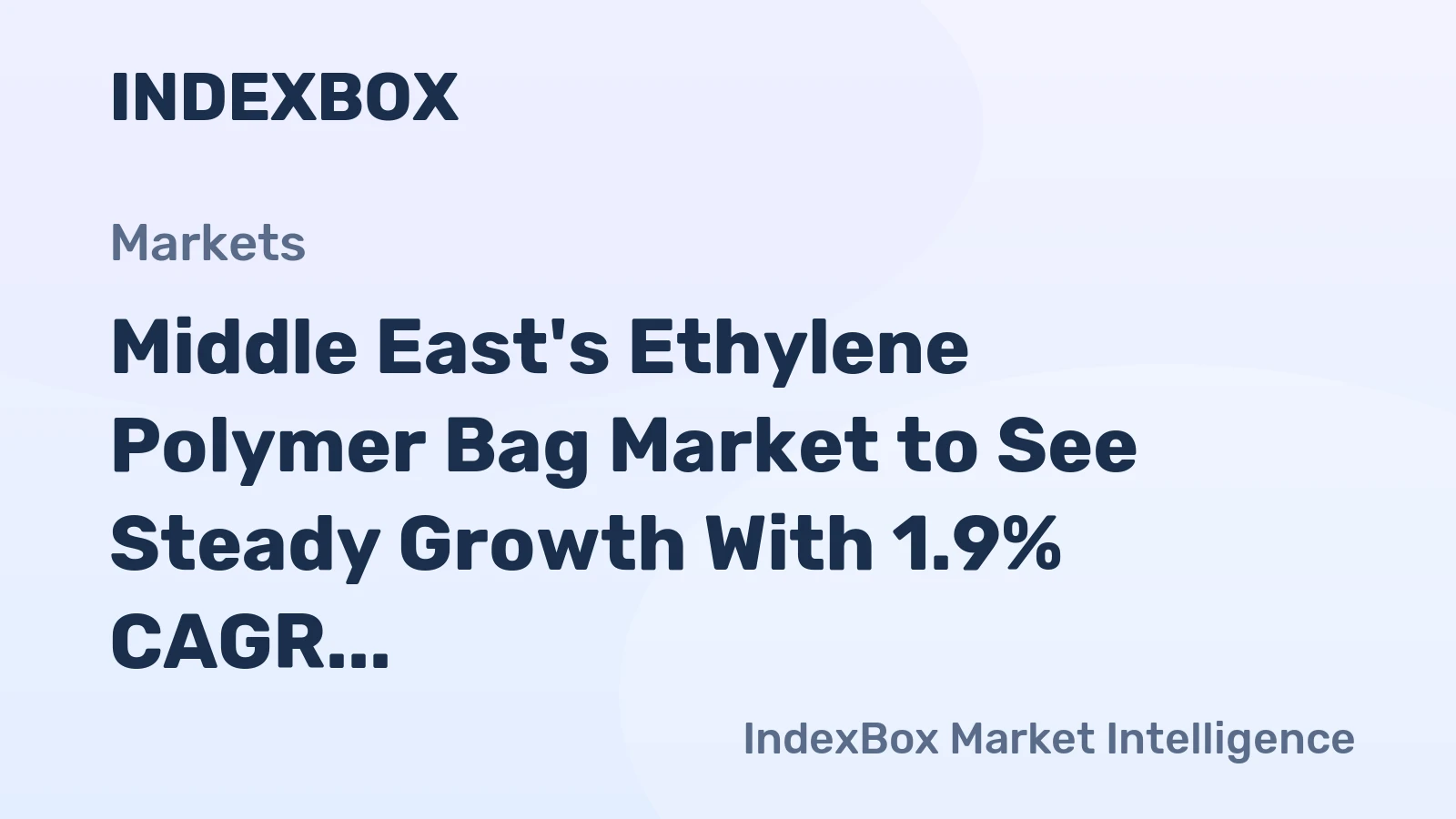 Middle East's Ethylene Polymer Bag Market to See Steady Growth With 1.9% CAGR