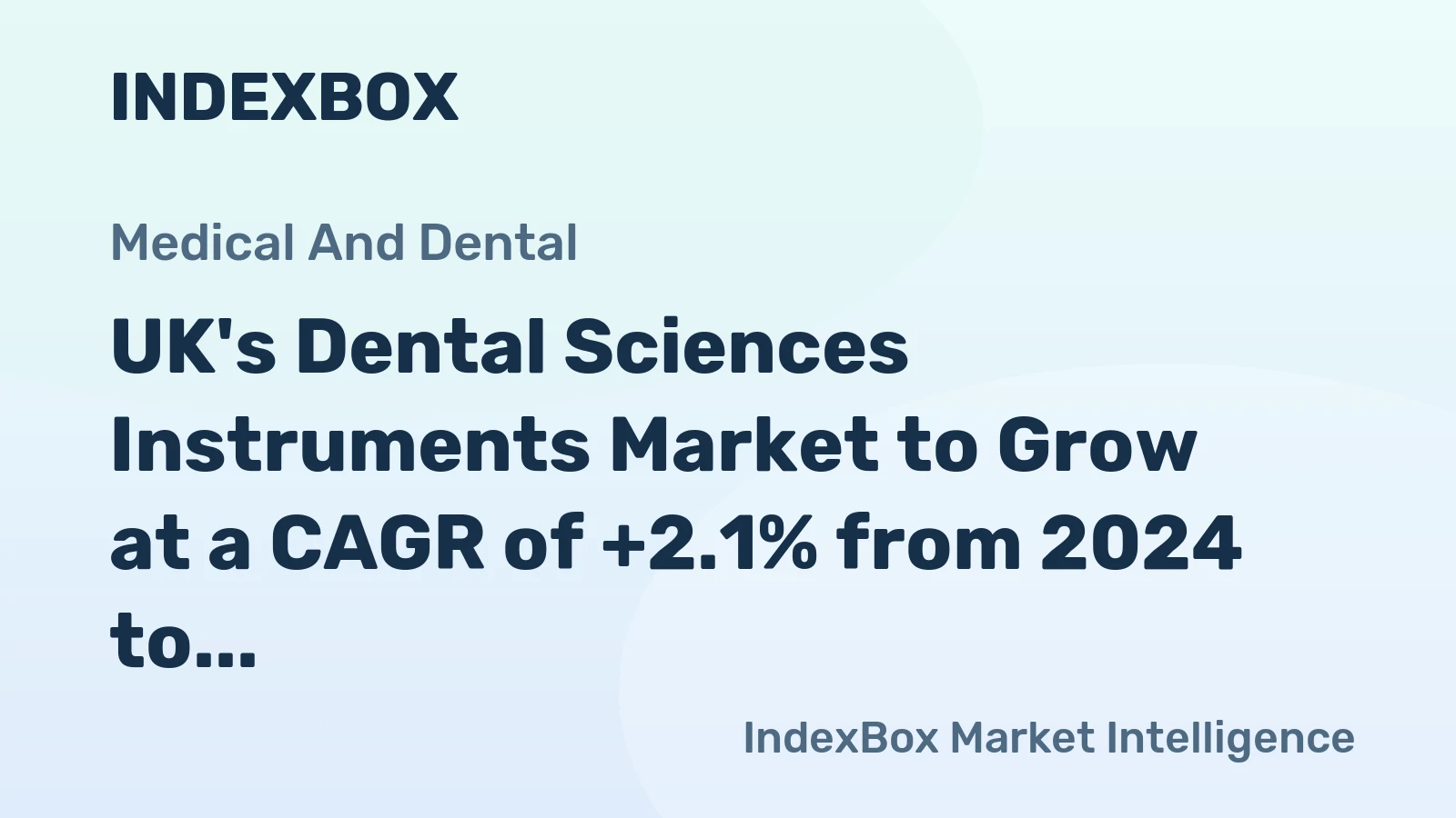 UK's Dental Sciences Instruments Market to Grow at a CAGR of +2.1% from 2024 to 2035, Reaching 85M Units