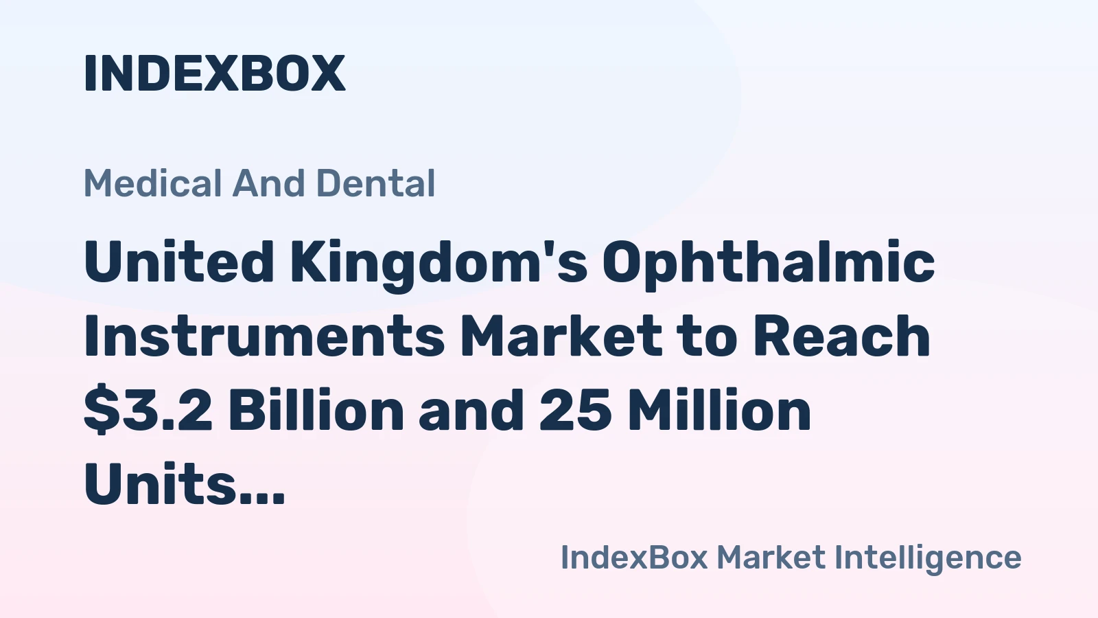 United Kingdom's Ophthalmic Instruments Market to Reach $3.2 Billion and 25 Million Units by 2035