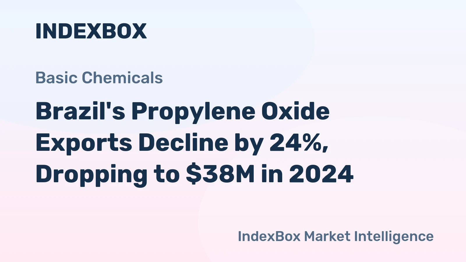 Brazil's Propylene Oxide Exports Decline by 24%, Dropping to $38M in 2024