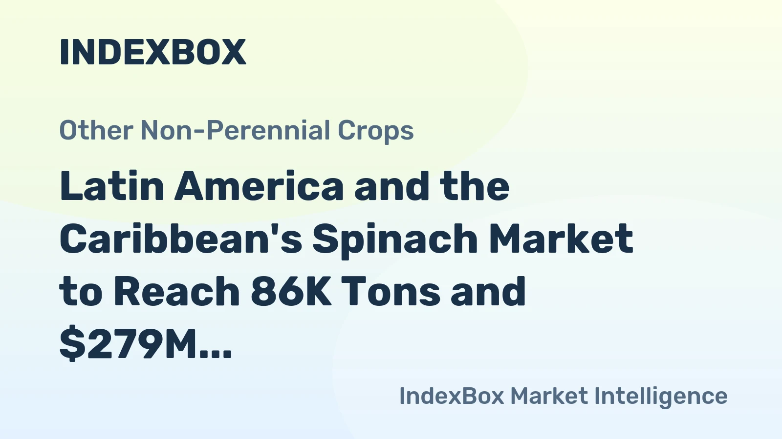 Latin America and the Caribbean's Spinach Market to Reach 86K Tons and $279M by 2035