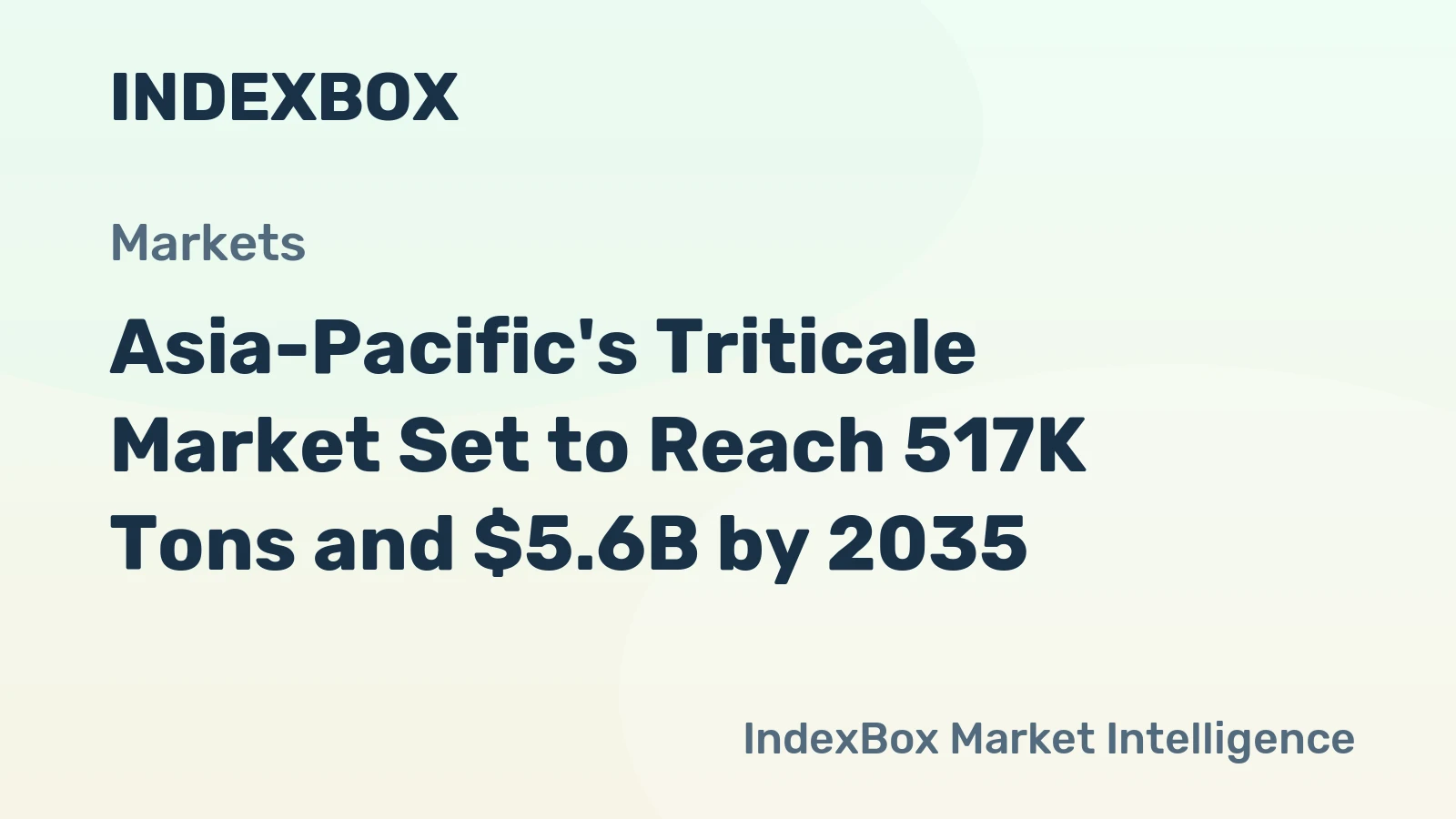 Asia-Pacific's Triticale Market Set to Reach 517K Tons and $5.6B by 2035