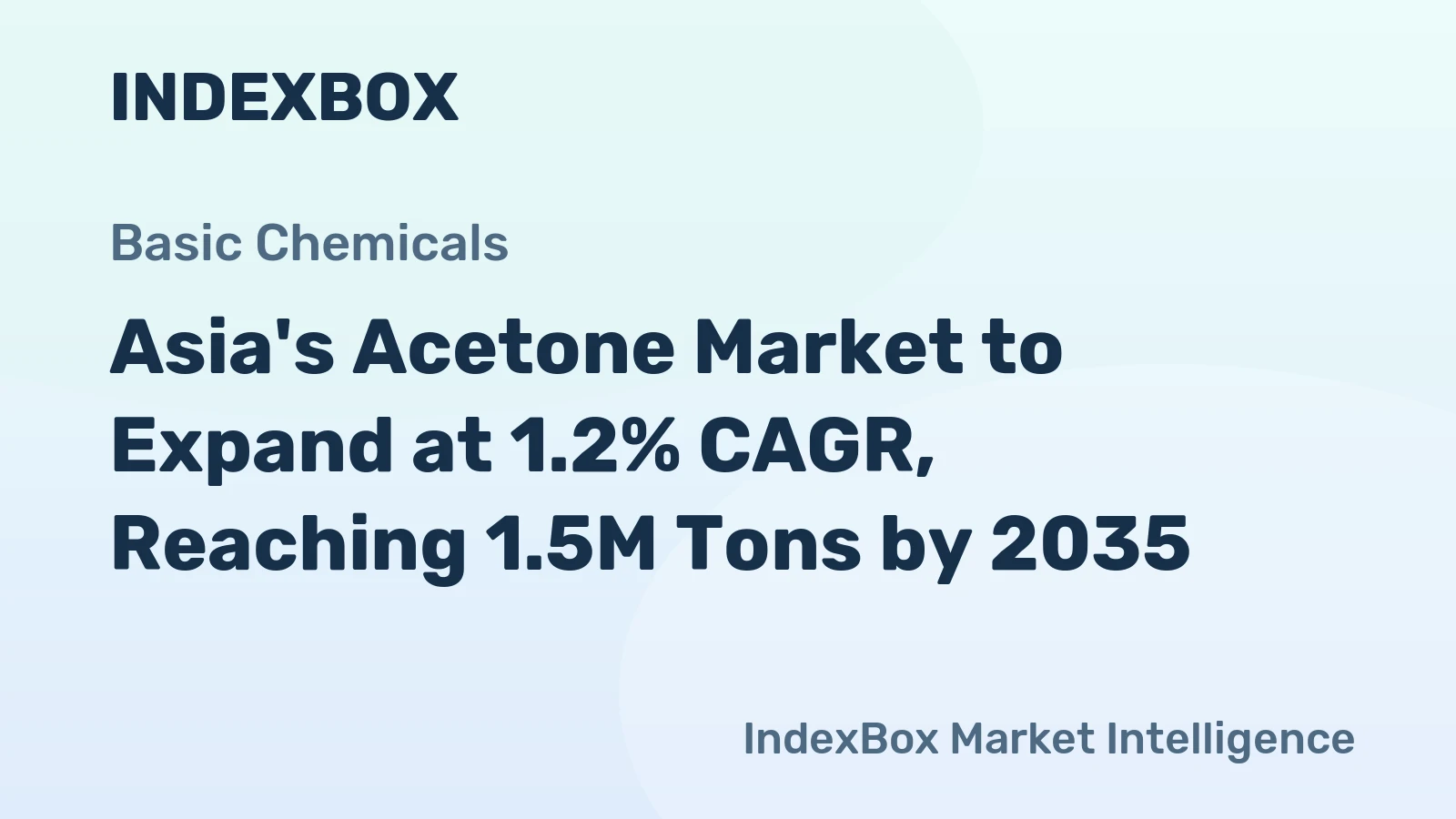 Asia's Acetone Market to Expand at 1.2% CAGR, Reaching 1.5M Tons by 2035