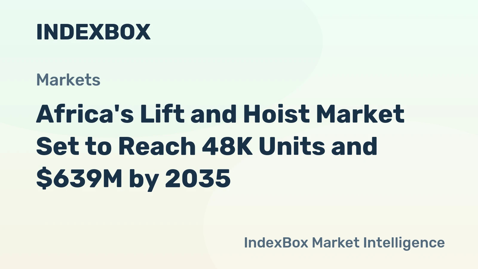 Africa's Lift and Hoist Market Set to Reach 48K Units and $639M by 2035