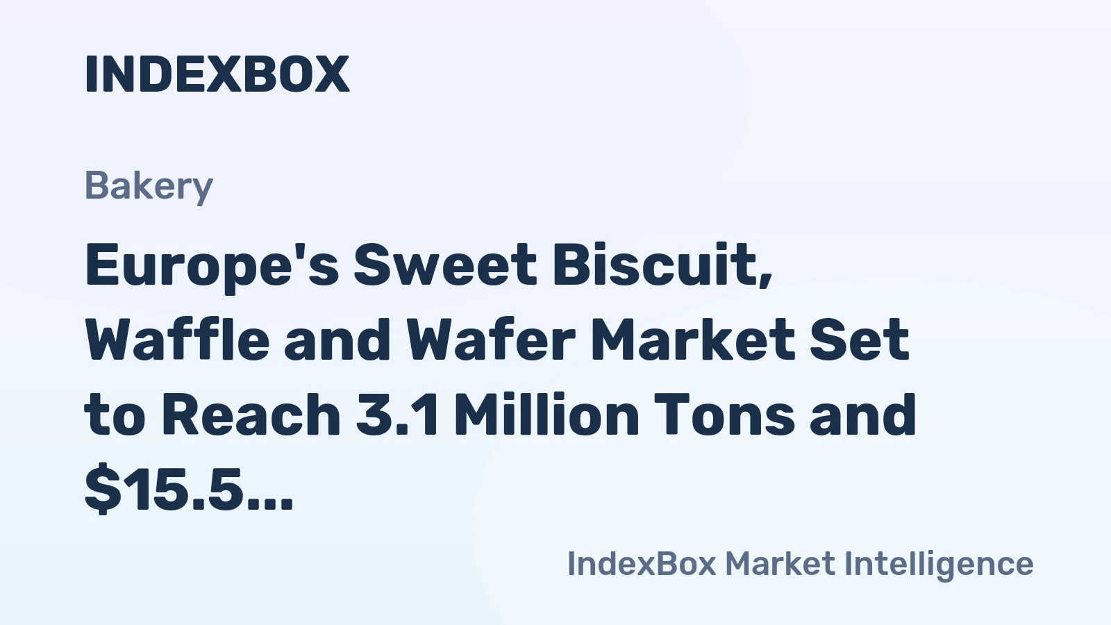 Europe's Sweet Biscuit, Waffle and Wafer Market Set to Reach 3.1 Million Tons and $15.5 Billion by 2035