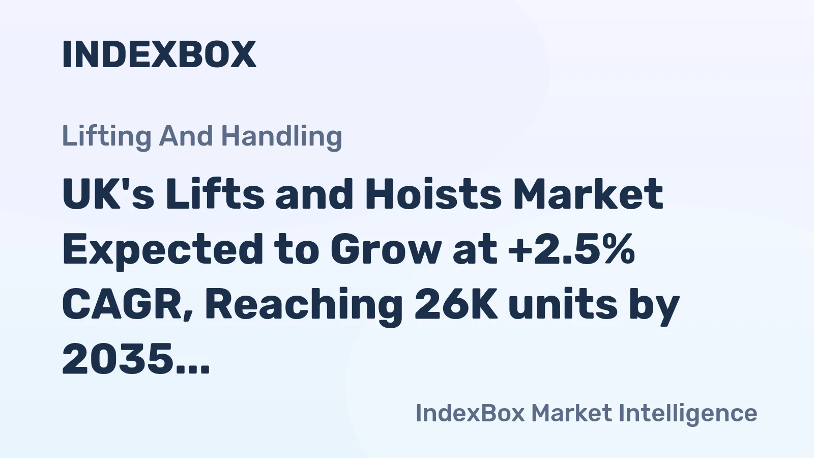 UK's Lifts and Hoists Market Expected to Grow at +2.5% CAGR, Reaching 26K units by 2035
