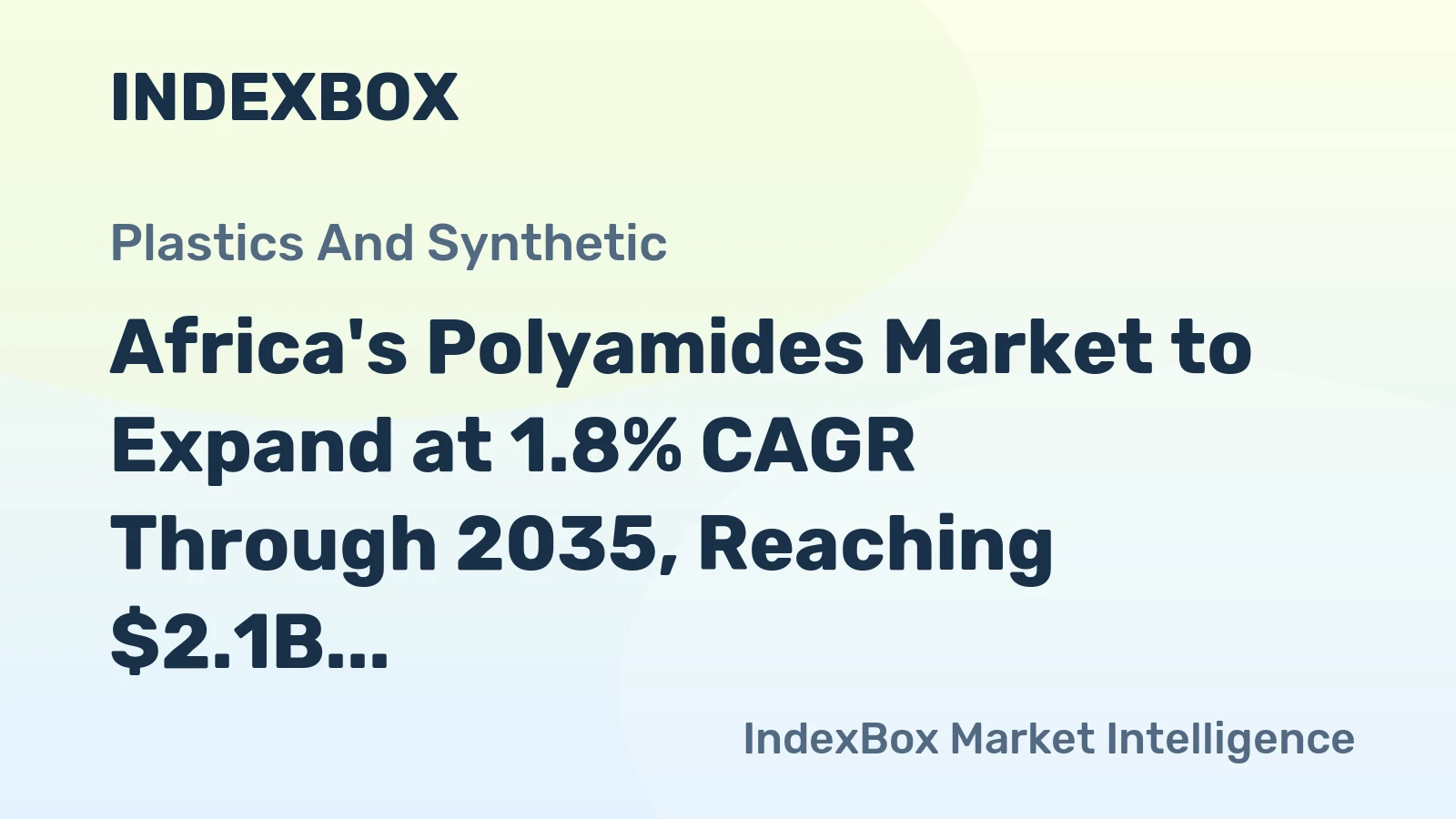 Africa's Polyamides Market to Expand at 1.8% CAGR Through 2035, Reaching $2.1B