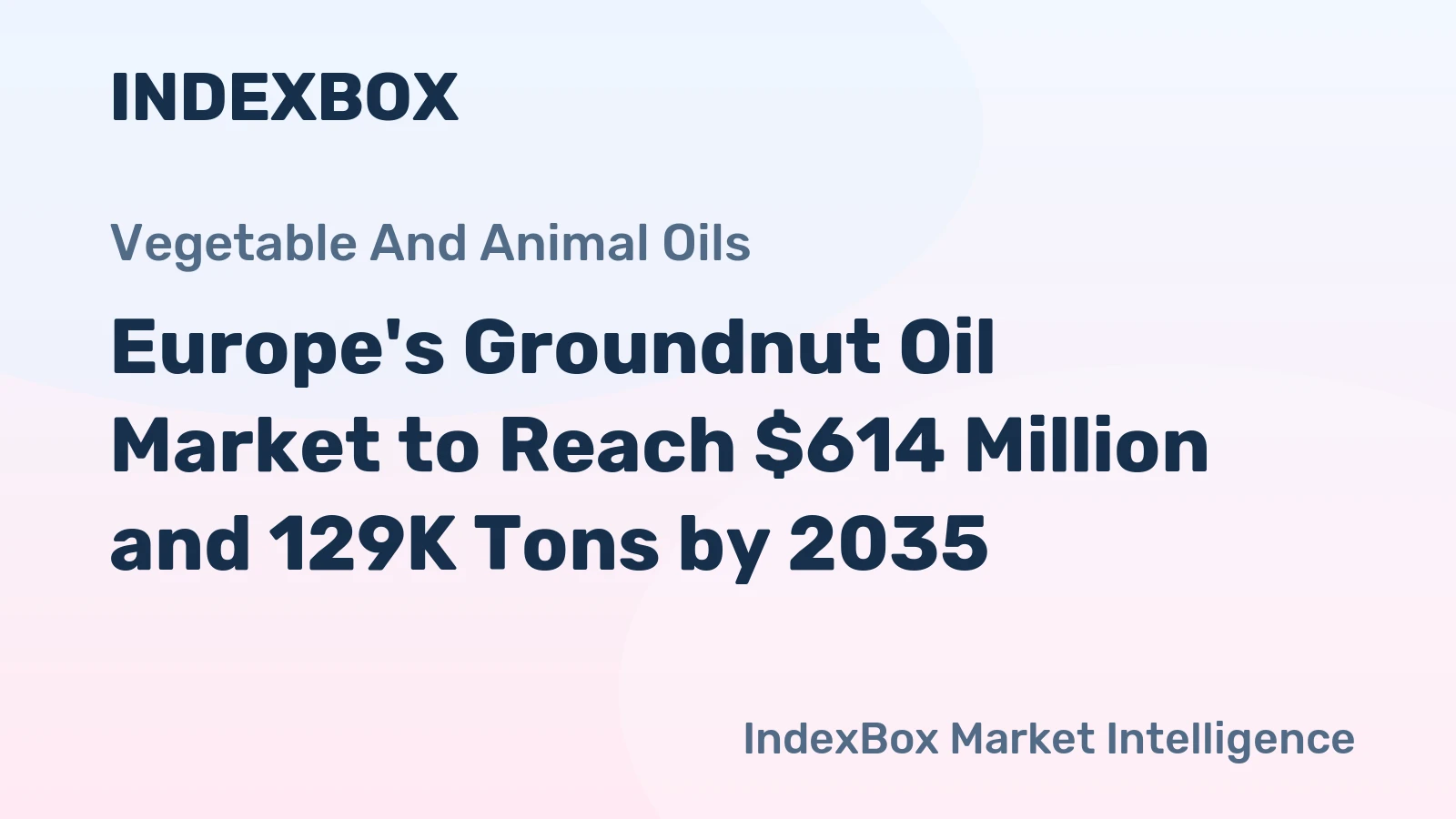 Europe's Groundnut Oil Market to Reach $614 Million and 129K Tons by 2035