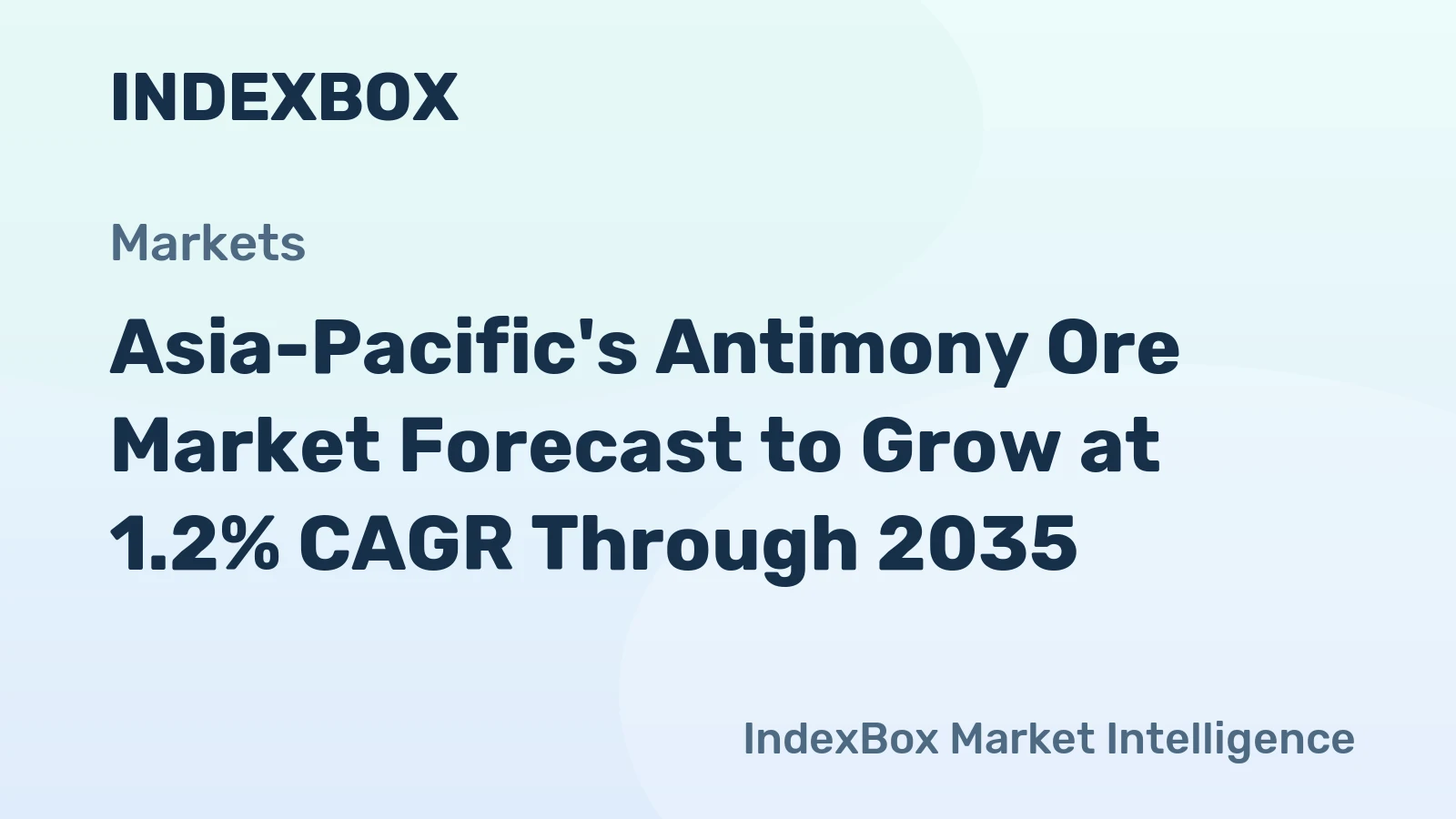 Asia-Pacific's Antimony Ore Market Forecast to Grow at 1.2% CAGR Through 2035