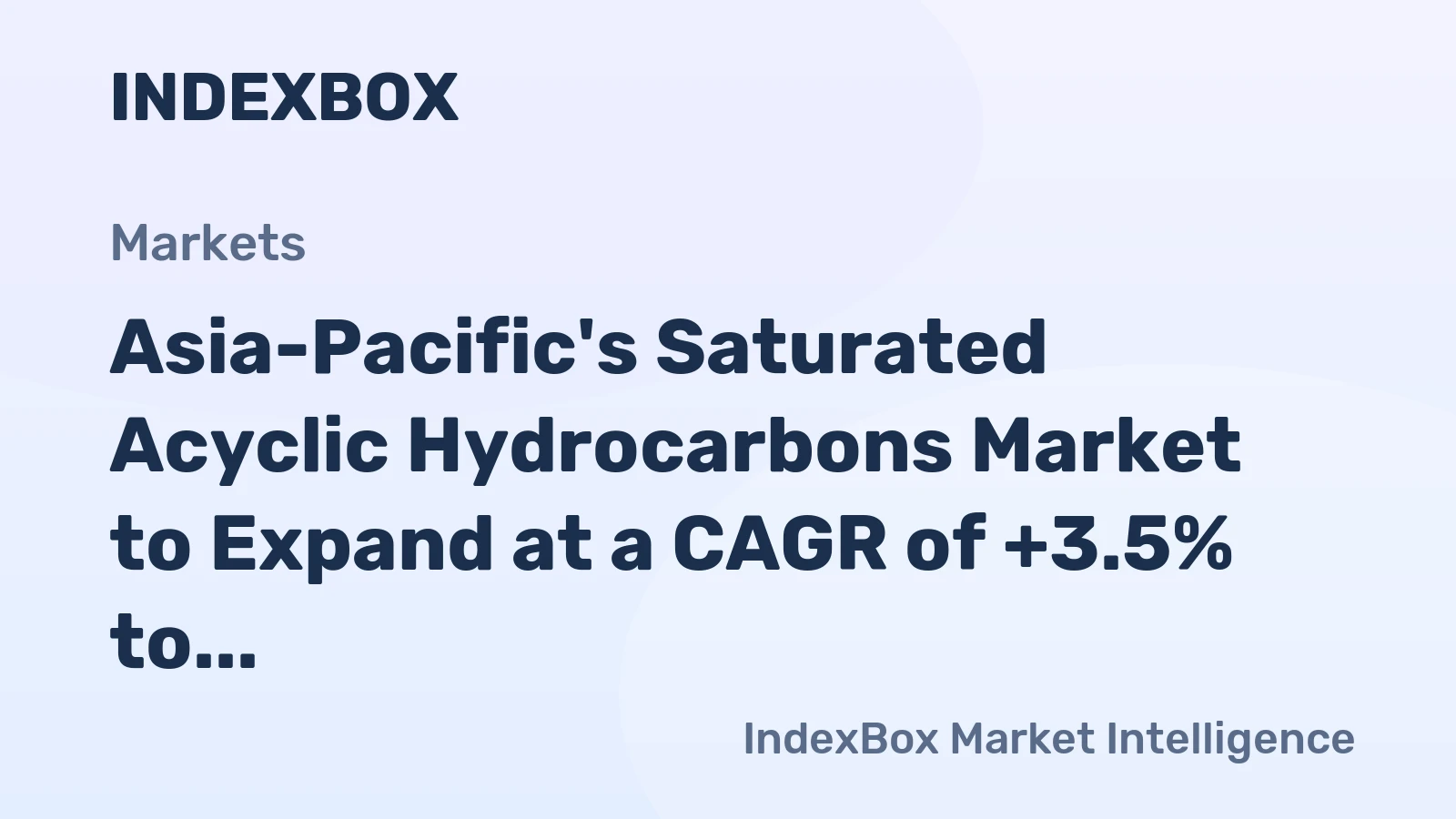 Asia-Pacific's Saturated Acyclic Hydrocarbons Market to Expand at a CAGR of +3.5% to Reach $11.4B by 2035