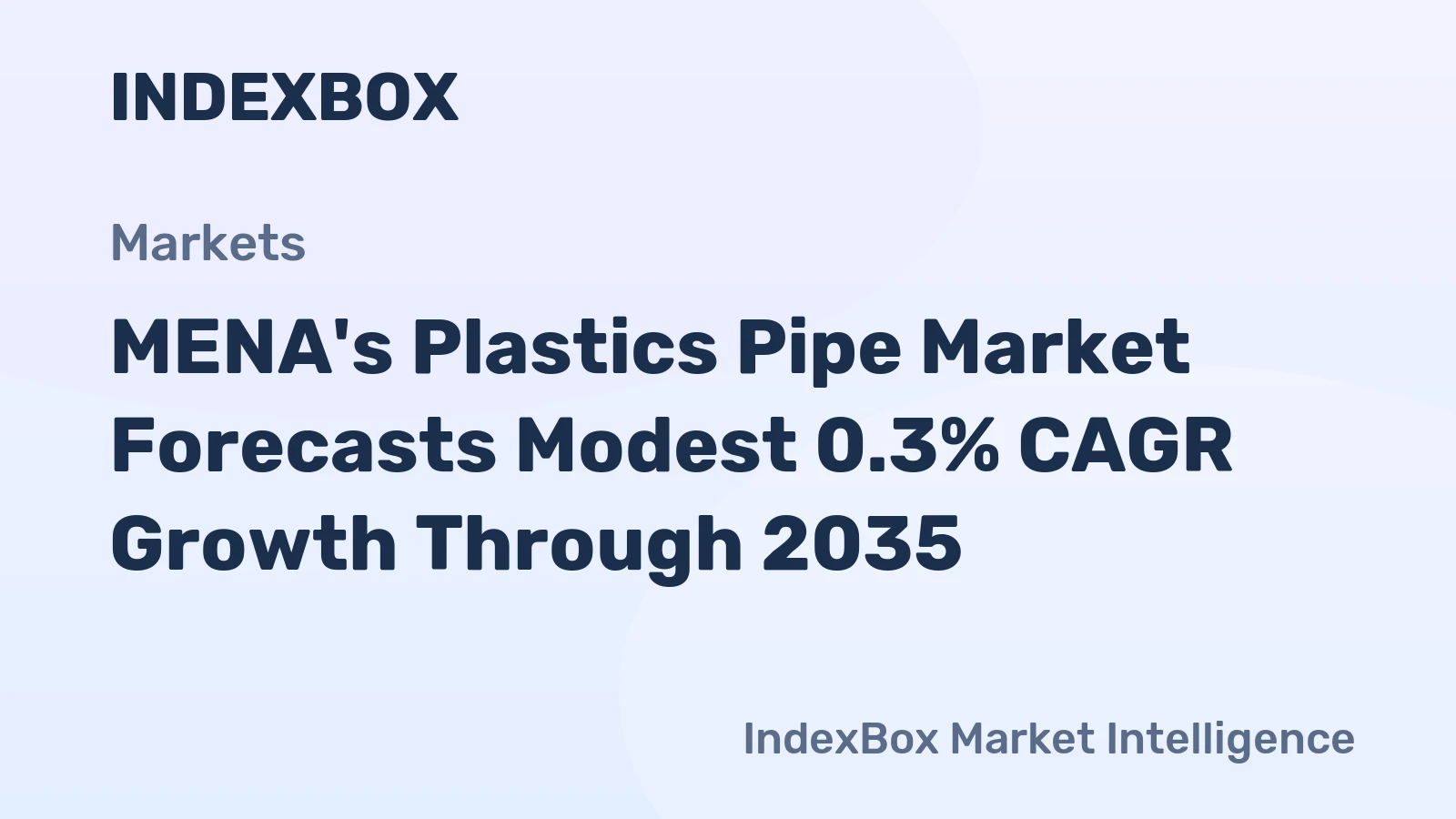 MENA's Plastics Pipe Market Forecasts Modest 0.3% CAGR Growth Through 2035