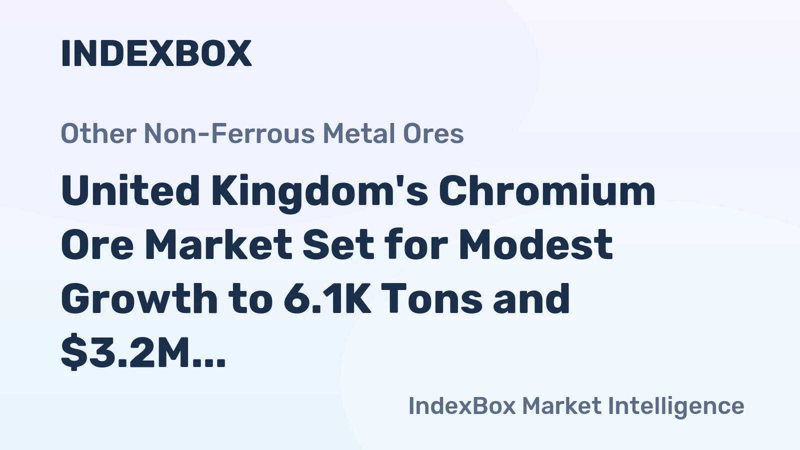 United Kingdom's Chromium Ore Market Set for Modest Growth to 6.1K Tons and $3.2M by 2035