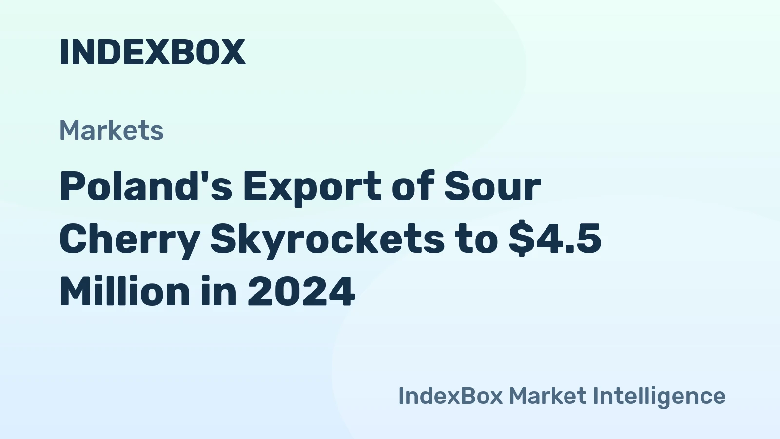 Poland's Export of Sour Cherry Skyrockets to $4.5 Million in 2024