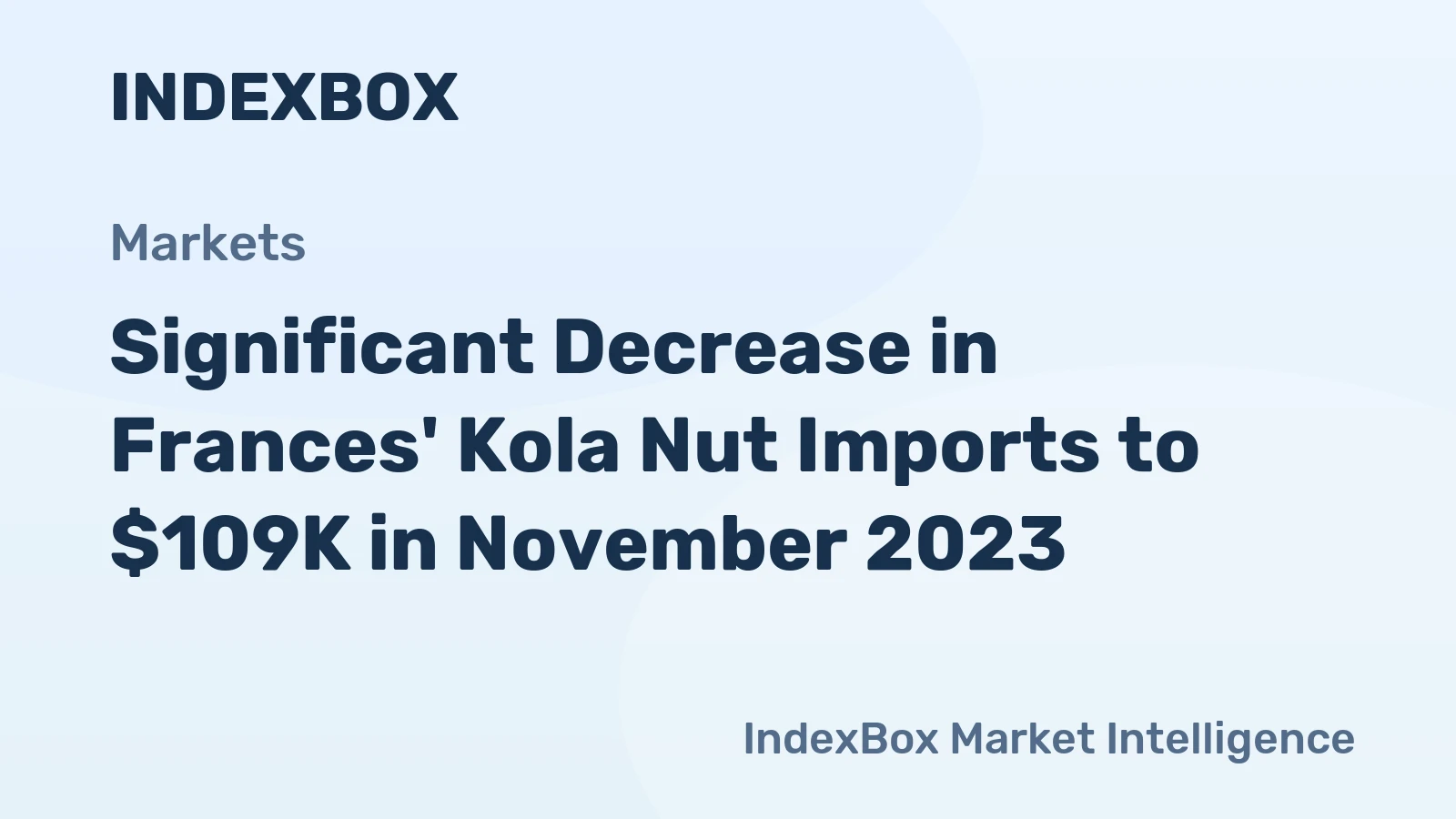 Significant Decrease in Frances' Kola Nut Imports to $109K in November 2023