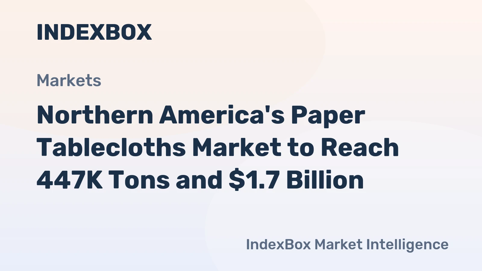Northern America's Paper Tablecloths Market to Reach 447K Tons and $1.7 Billion