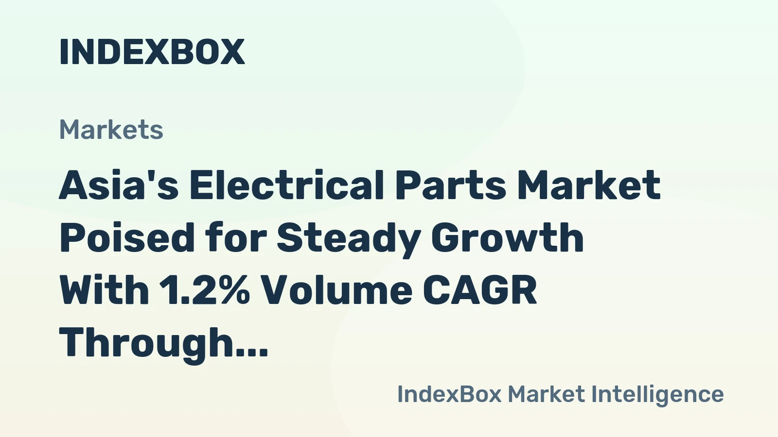 Asia's Electrical Parts Market Poised for Steady Growth With 1.2% Volume CAGR Through 2035