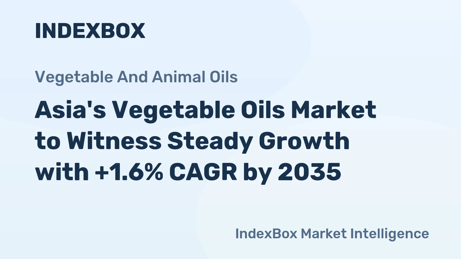 Asia's Vegetable Oils Market to Witness Steady Growth with +1.6% CAGR by 2035