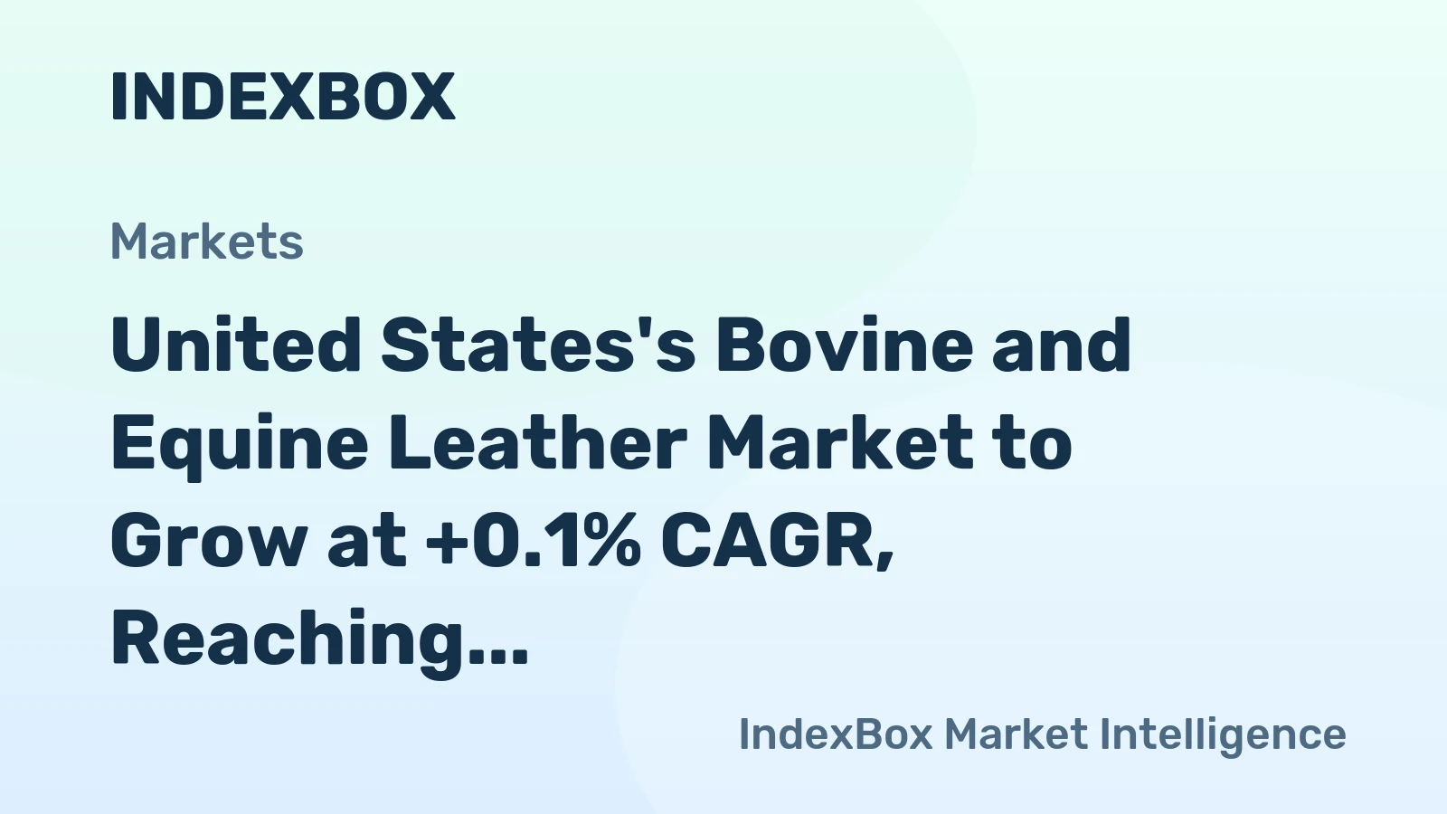 United States's Bovine and Equine Leather Market to Grow at +0.1% CAGR, Reaching 267M square meters by 2035