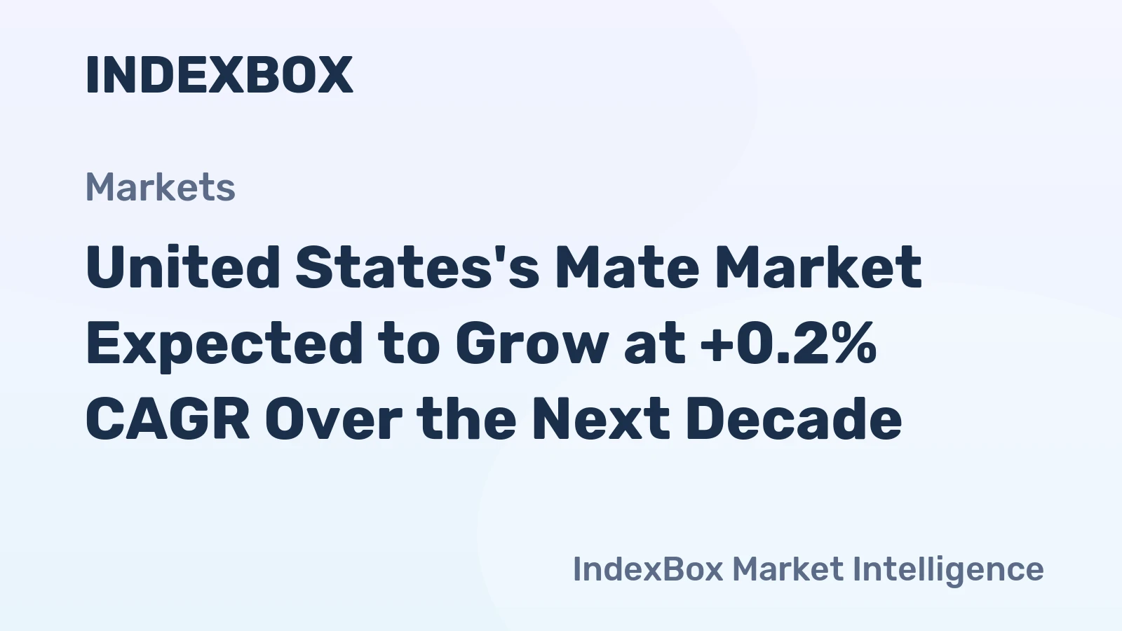 United States's Mate Market Expected to Grow at +0.2% CAGR Over the Next Decade