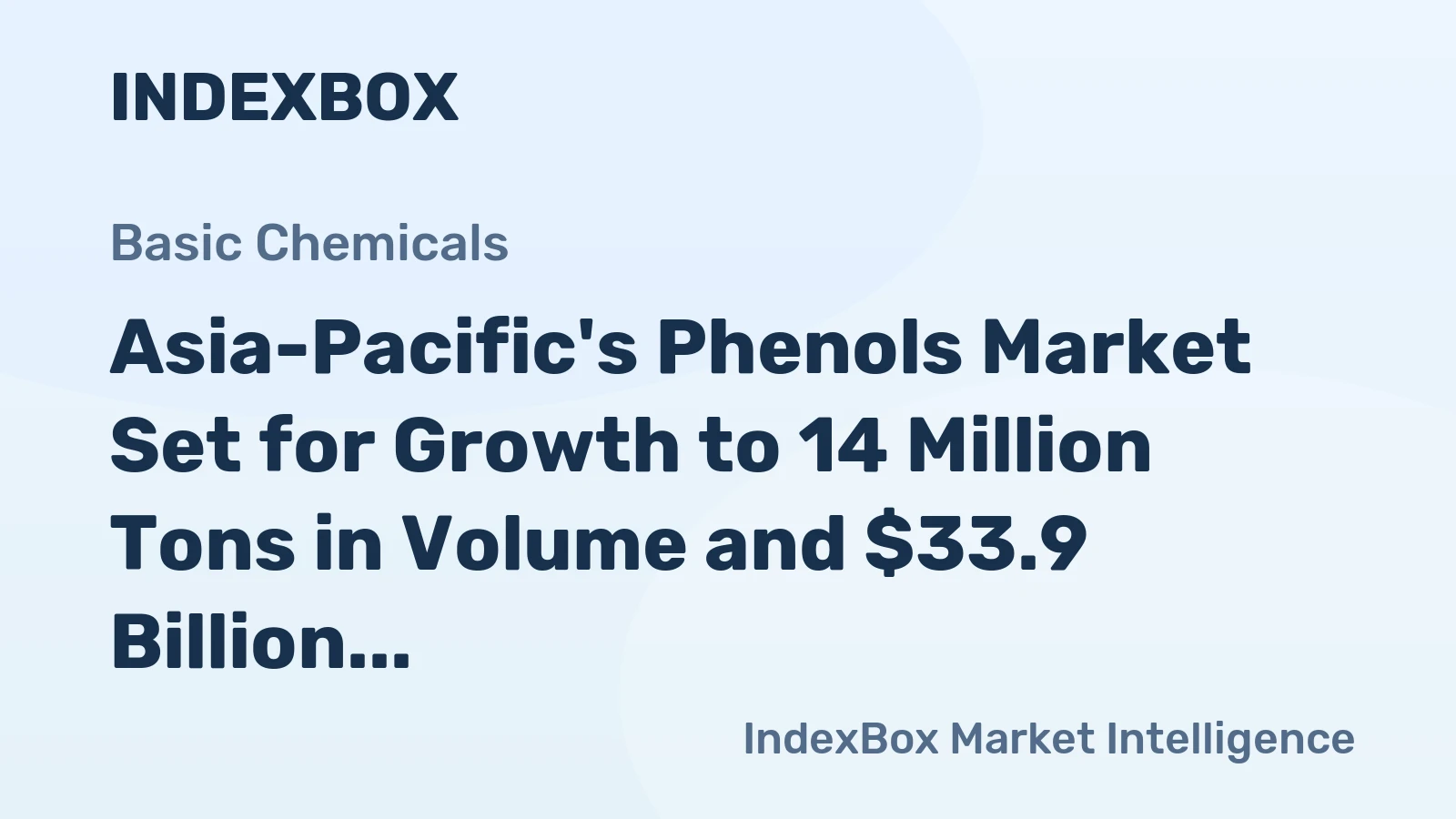 Asia-Pacific's Phenols Market Set for Growth to 14 Million Tons in Volume and $33.9 Billion in Value by 2035