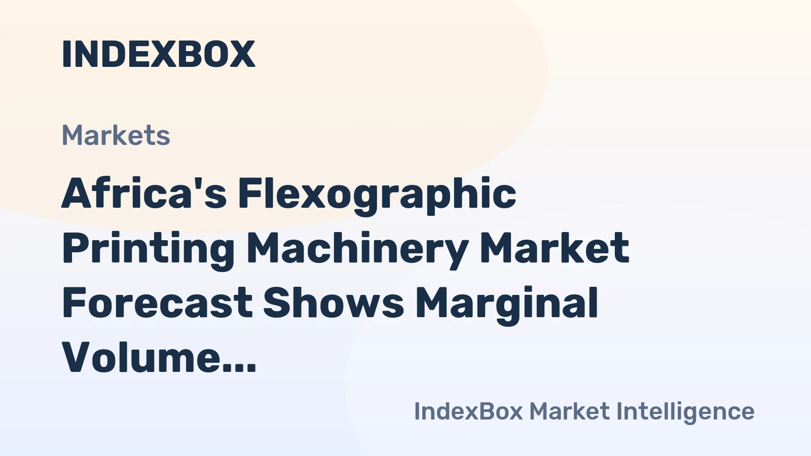 Africa's Flexographic Printing Machinery Market Forecast Shows Marginal Volume Growth Amid Slight Value Decline