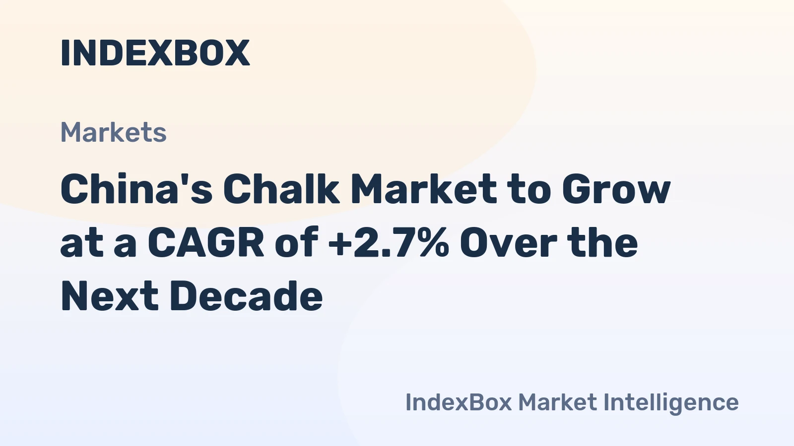 China's Chalk Market to Grow at a CAGR of +2.7% Over the Next Decade