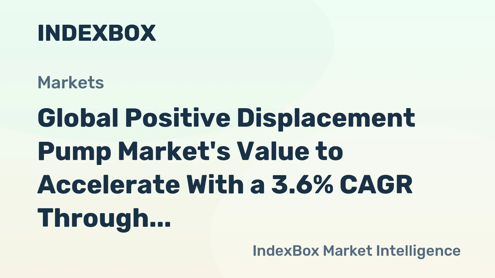 Global Positive Displacement Pump Market's Value to Accelerate With a 3.6% CAGR Through 2035