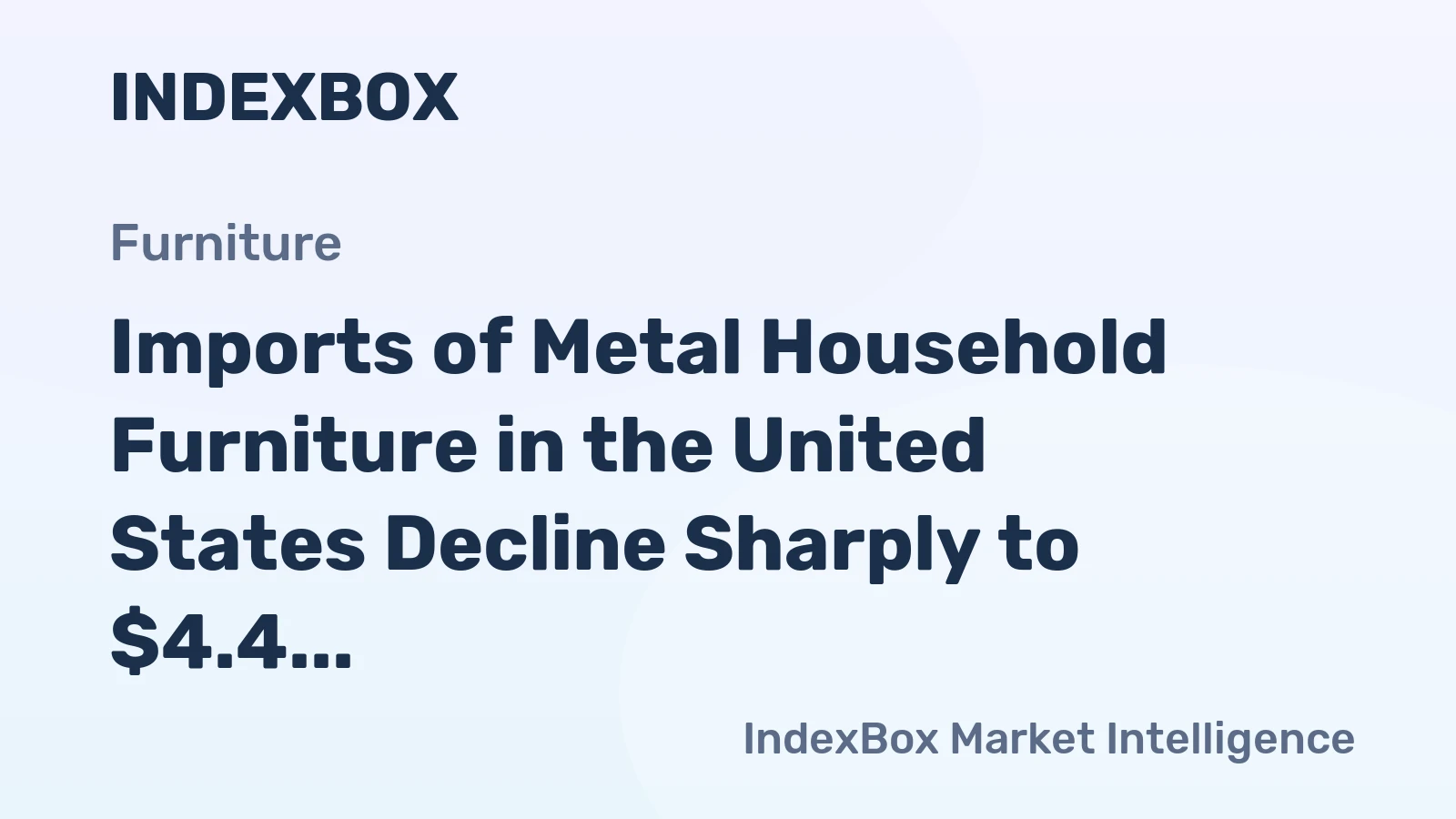 Imports of Metal Household Furniture in the United States Decline Sharply to $4.4 Billion by 2023