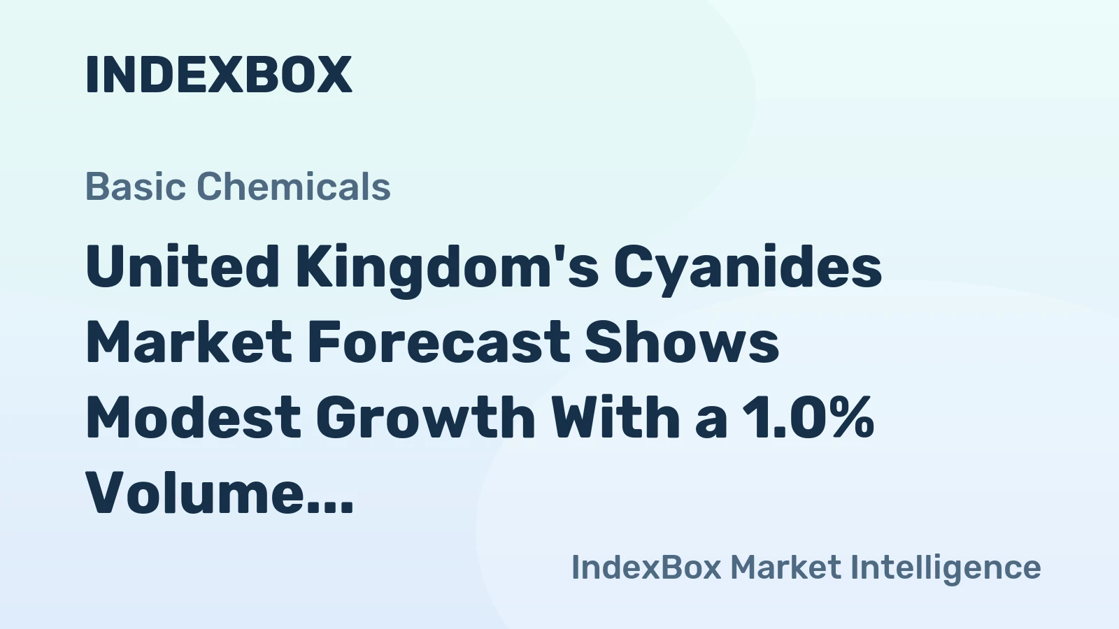 United Kingdom's Cyanides Market Forecast Shows Modest Growth With a 1.0% Volume CAGR