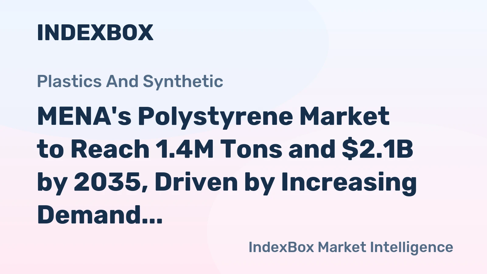 MENA's Polystyrene Market to Reach 1.4M Tons and $2.1B by 2035, Driven by Increasing Demand