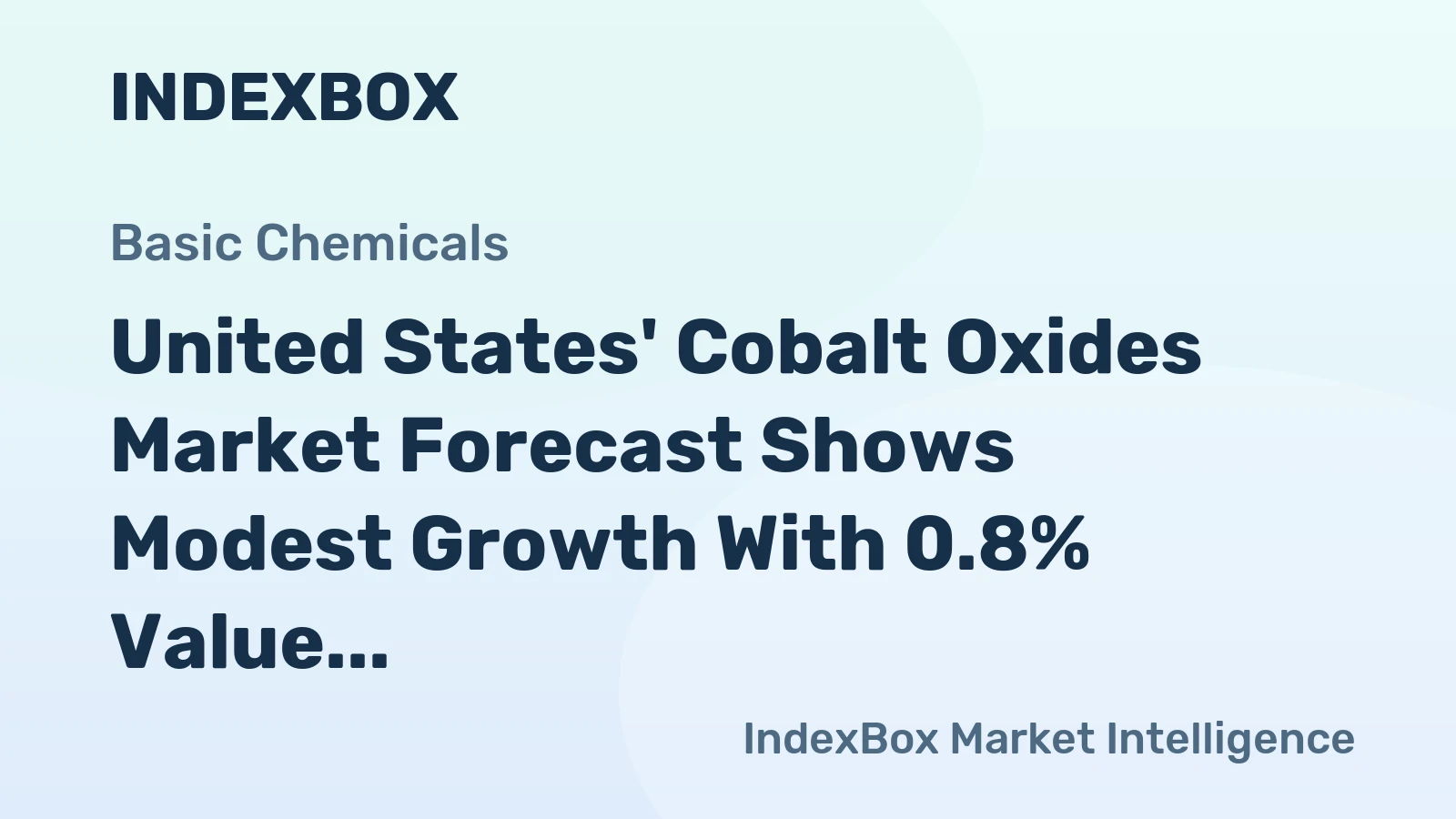 United States' Cobalt Oxides Market Forecast Shows Modest Growth With 0.8% Value CAGR
